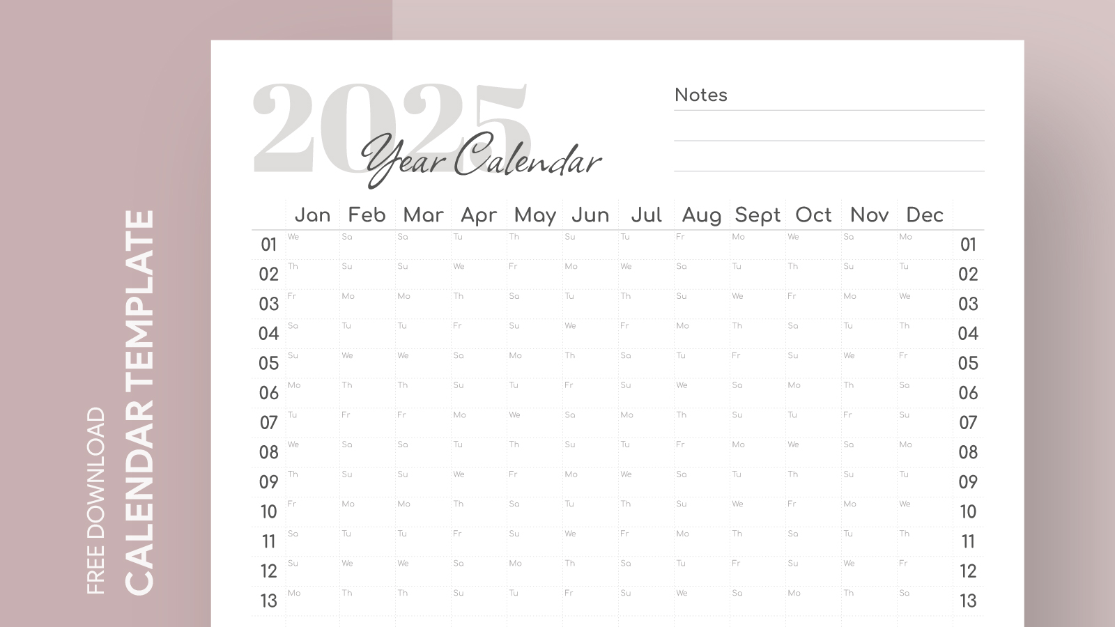 2026 Year Calendar Printable Free Google Docs Template - gdoc.io