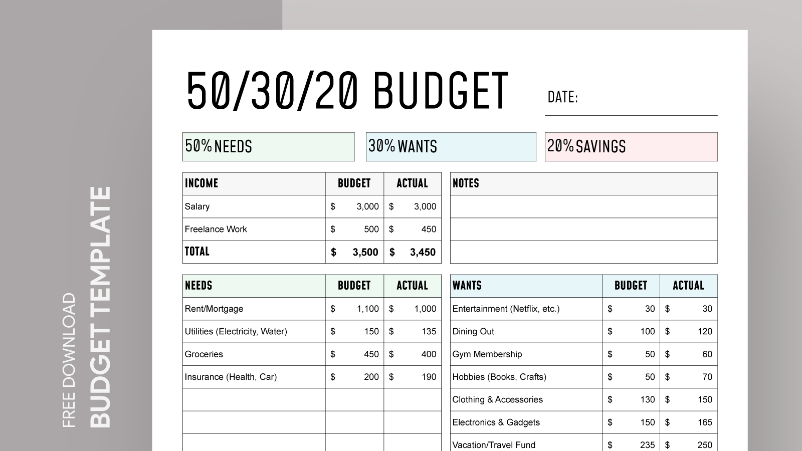 50 30 20 Budget Free Google Sheets Excel Template Gdoc io 50 30 20 Budget Free Google Sheets Excel Template Gdoc io