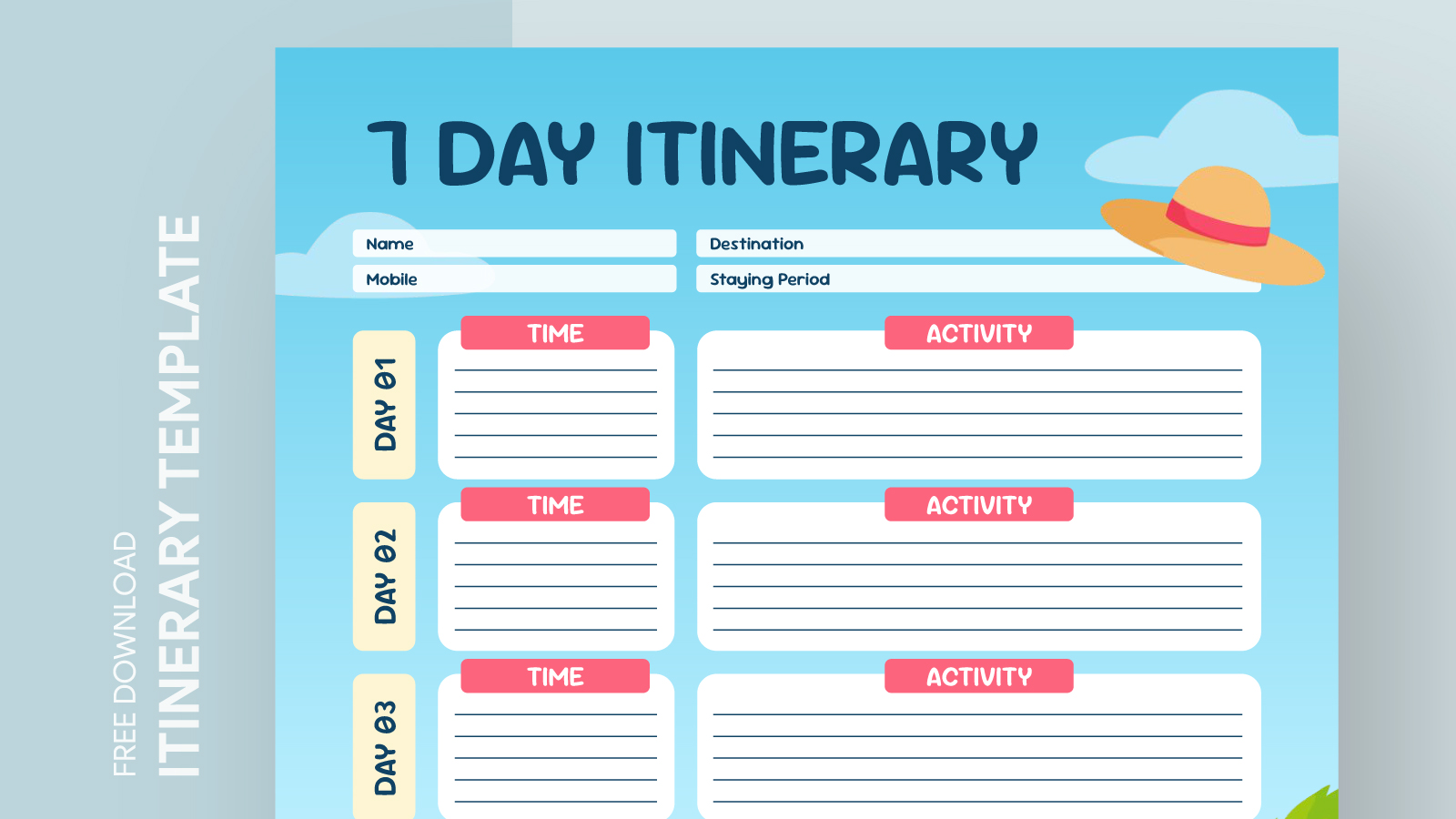 7 Day Itinerary Free Google Docs Template - gdoc.io