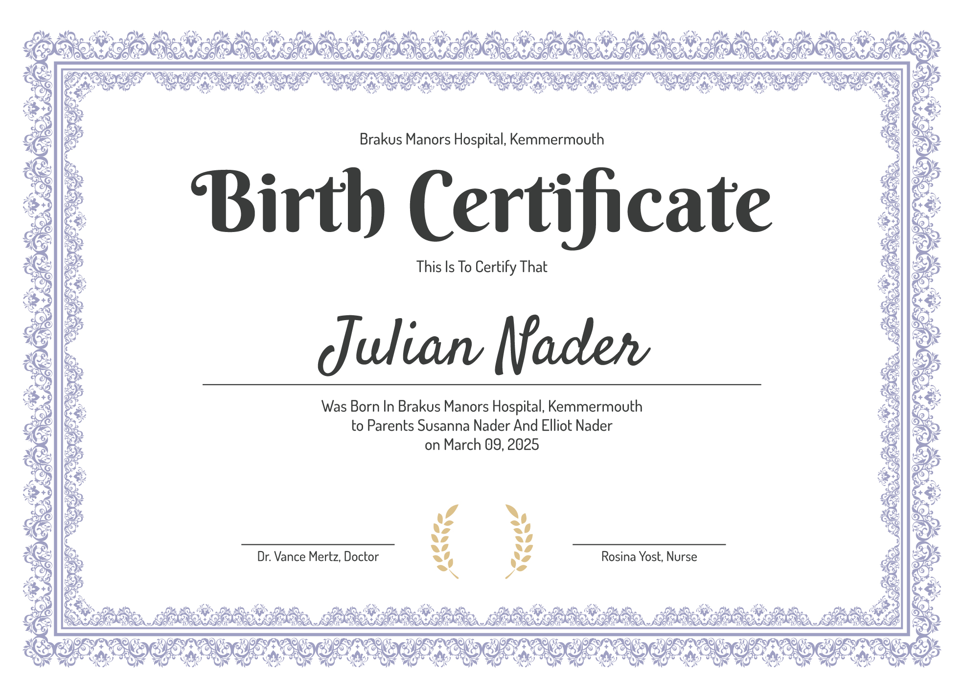 Official Blank Birth Certificates Printable Official Blank Birth Certificates Printable
