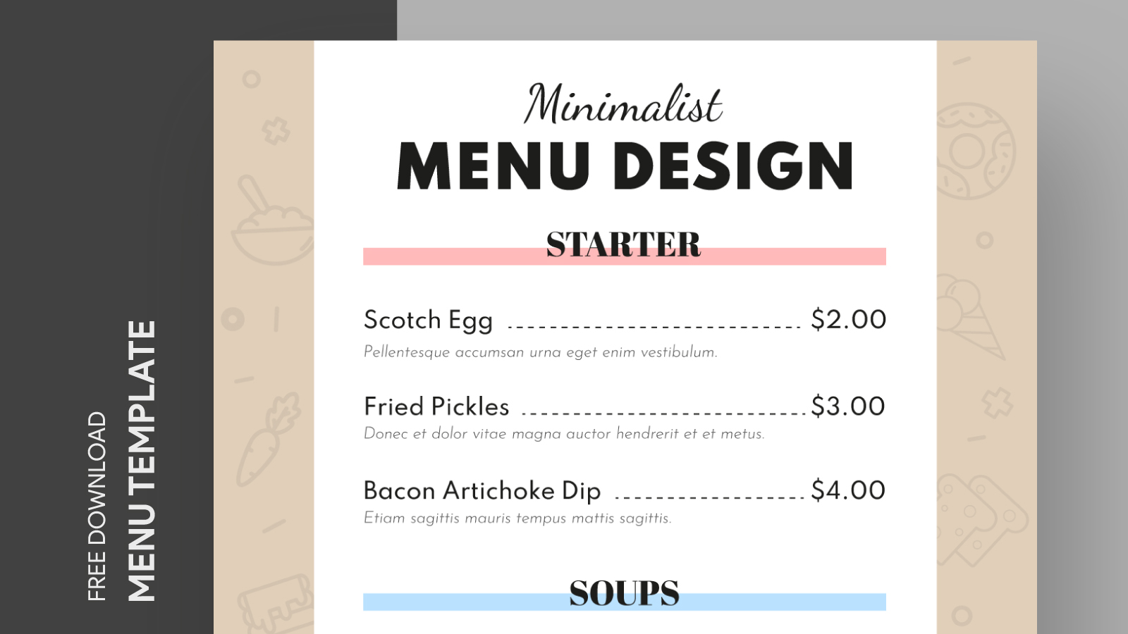 Blank Restaurant Menu Free Google Docs Template Gdoc io