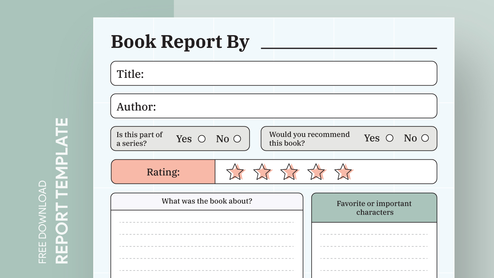 Book Report 3rd Grade Free Google Docs Template Gdoc io