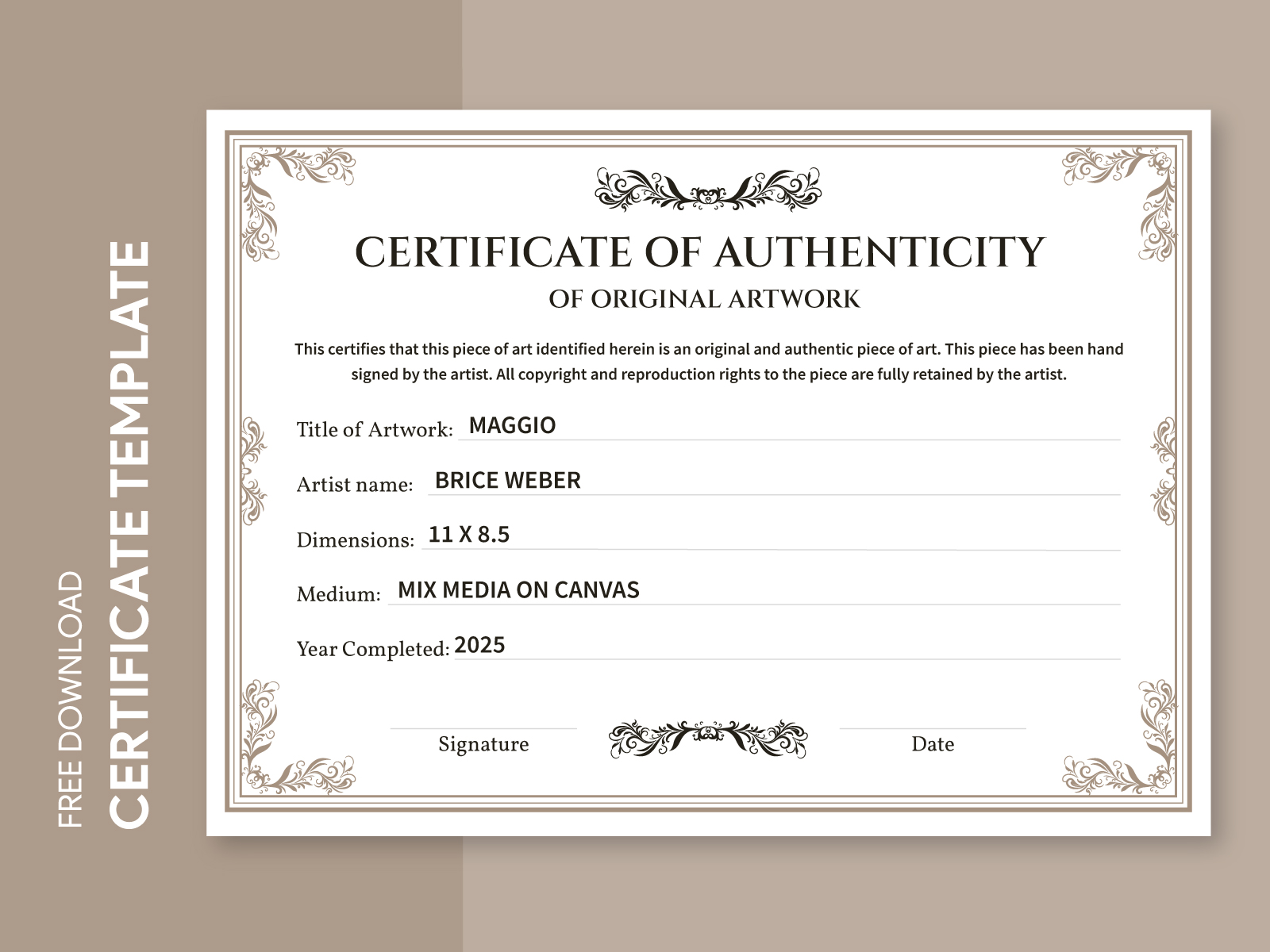 Certificate Of Authenticity Free Google Docs Template Gdoc io Certificate Of Authenticity Free Google Docs Template Gdoc io