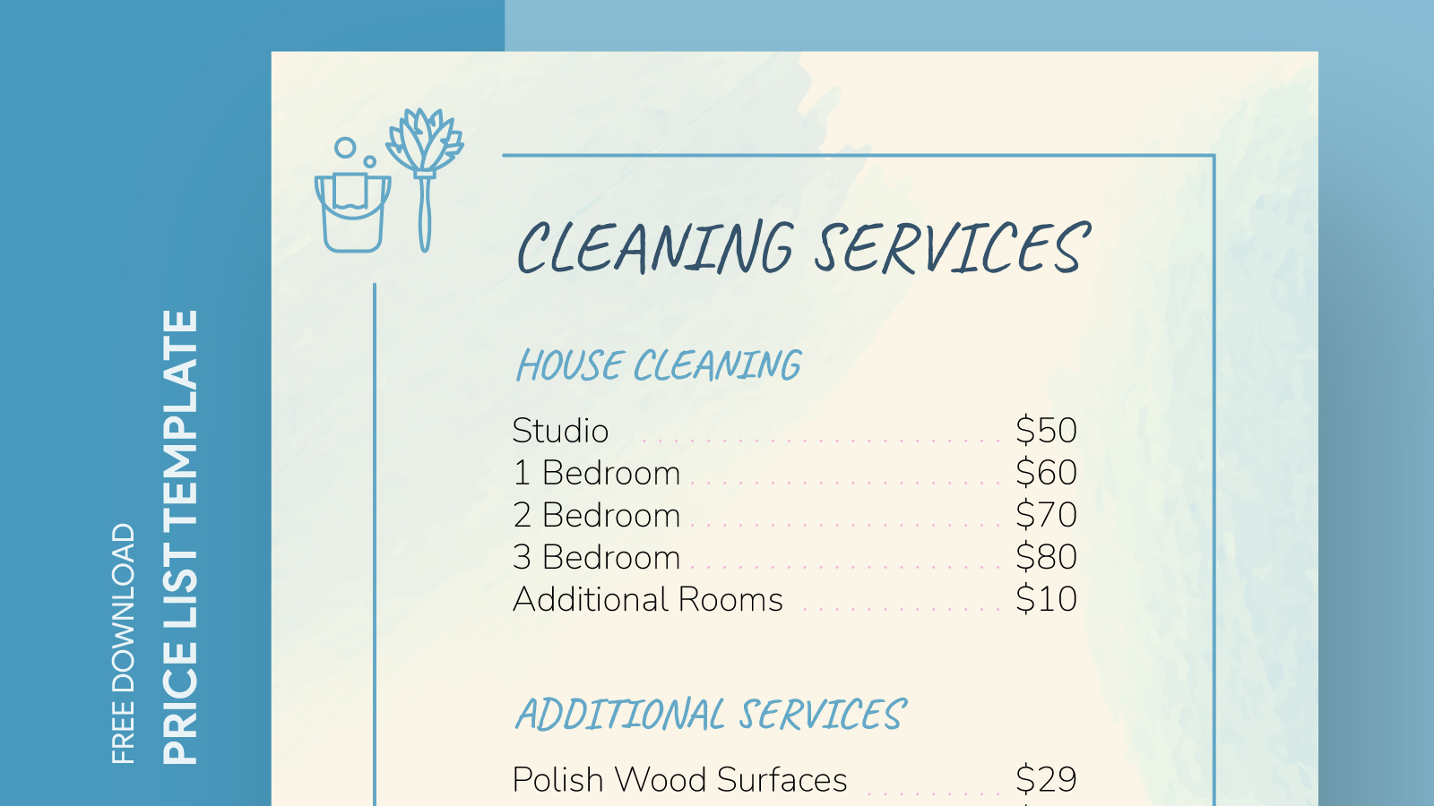 Commercial Cleaning Services Price List Free Google Docs Template