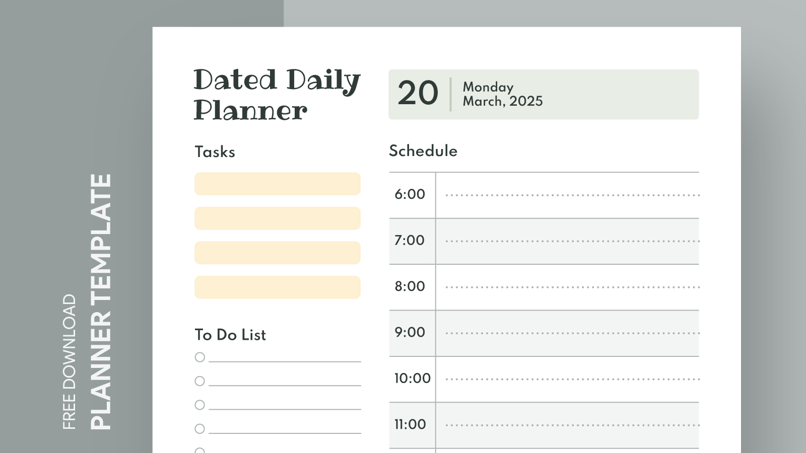 Dated Daily Planner Free Google Docs Template - gdoc.io