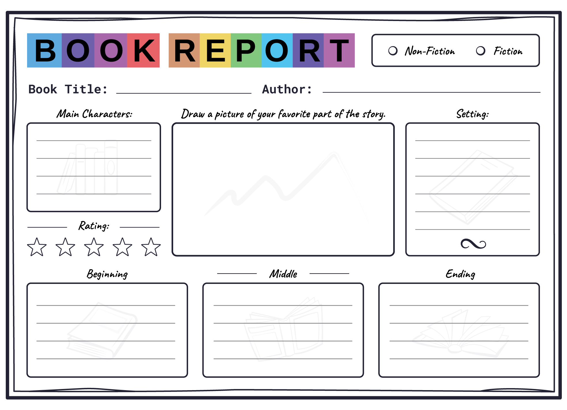 Elementary Book Cover Template