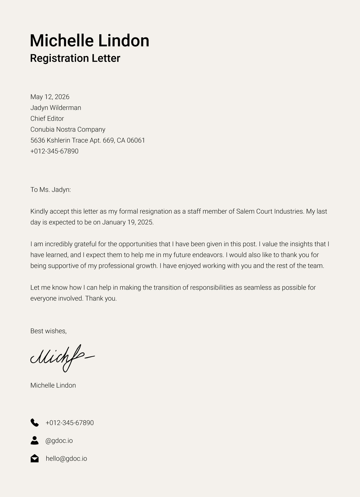 Resignation Letter Format For Better Opportunity
