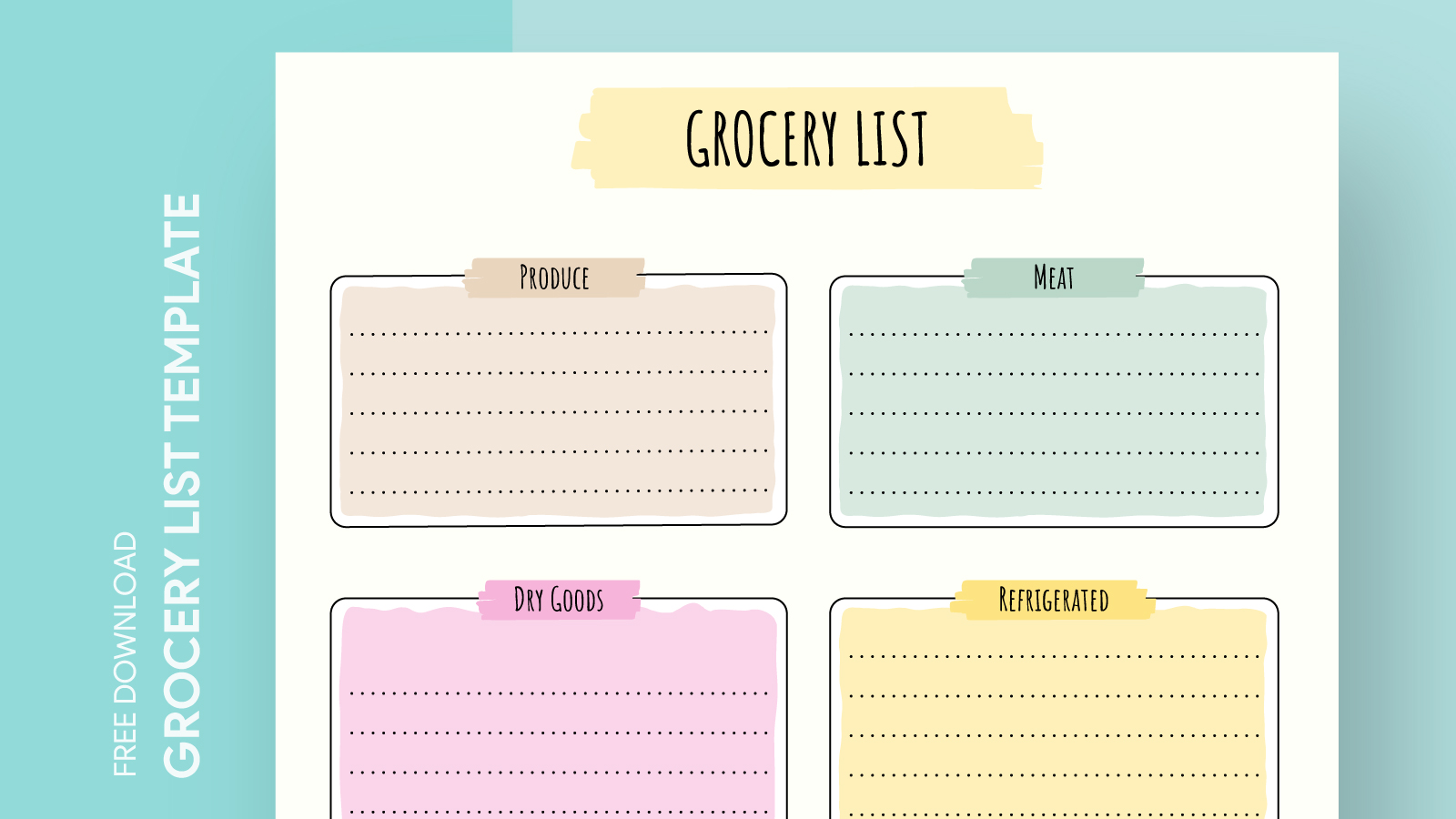 Monthly Meal Planner With Grocery List Free Google Docs Template