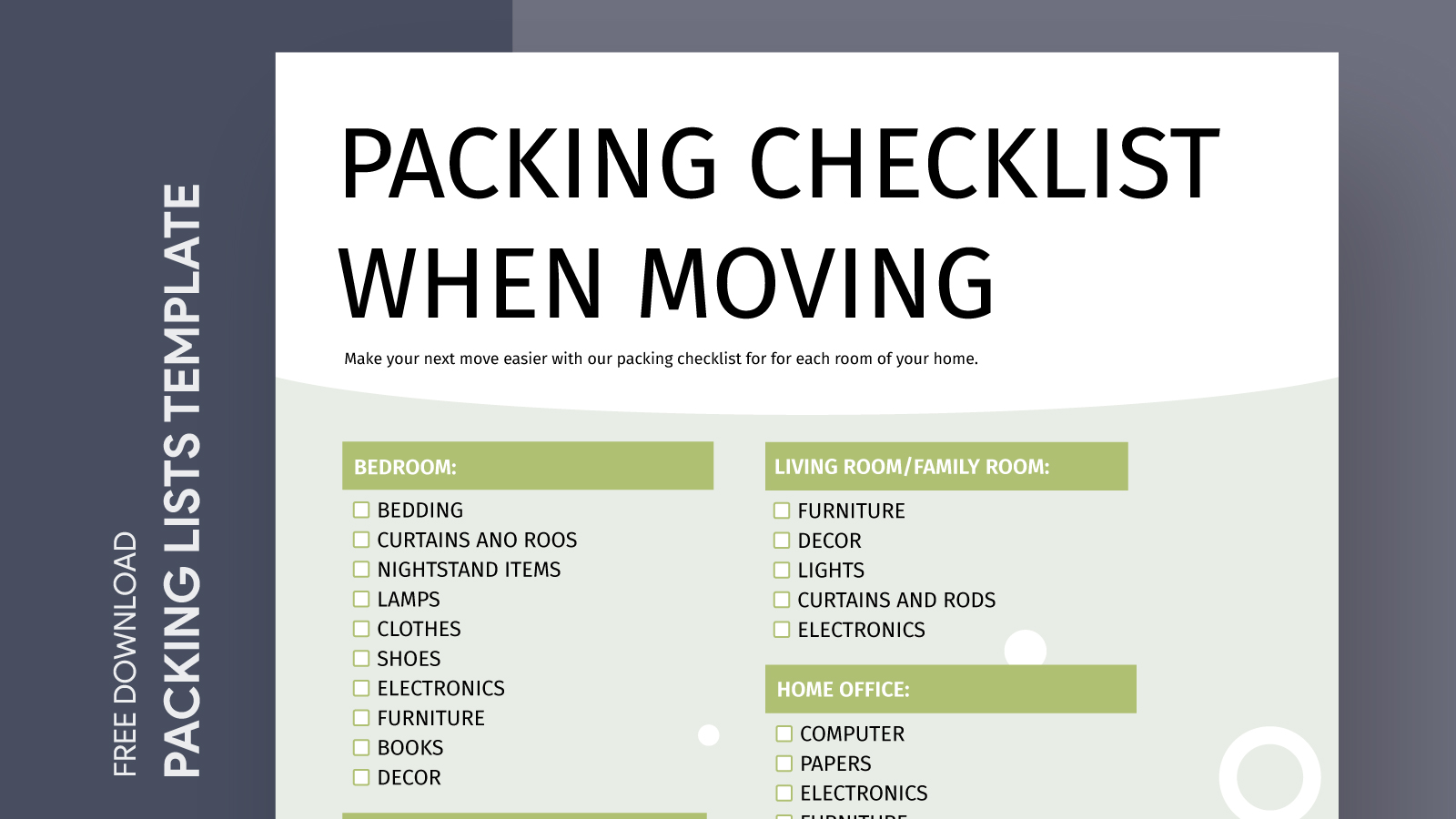 Moving Packing List Free Google Docs Template Gdoc io