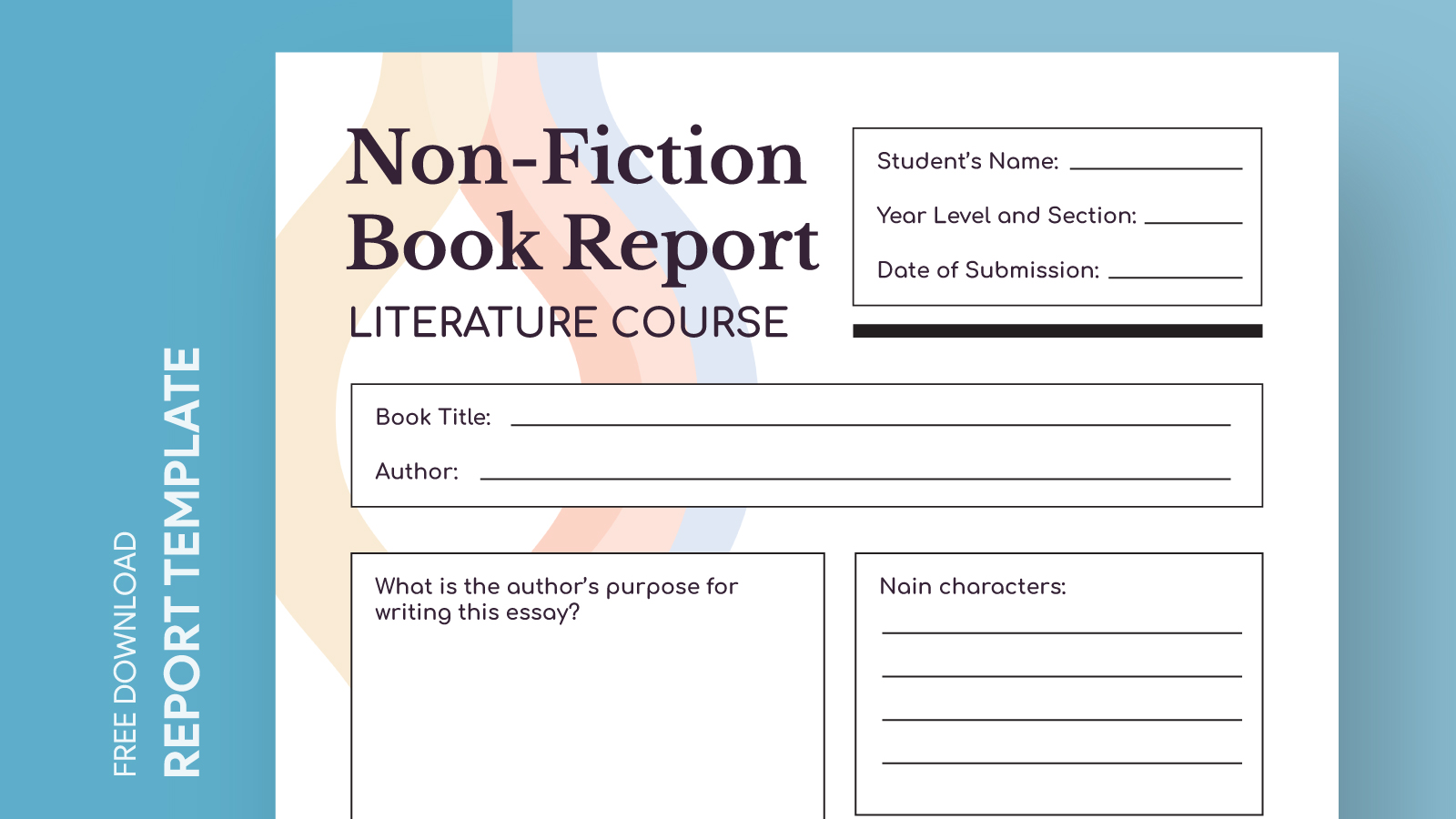 Nonfiction Book Report Free Google Docs Template Gdoc io