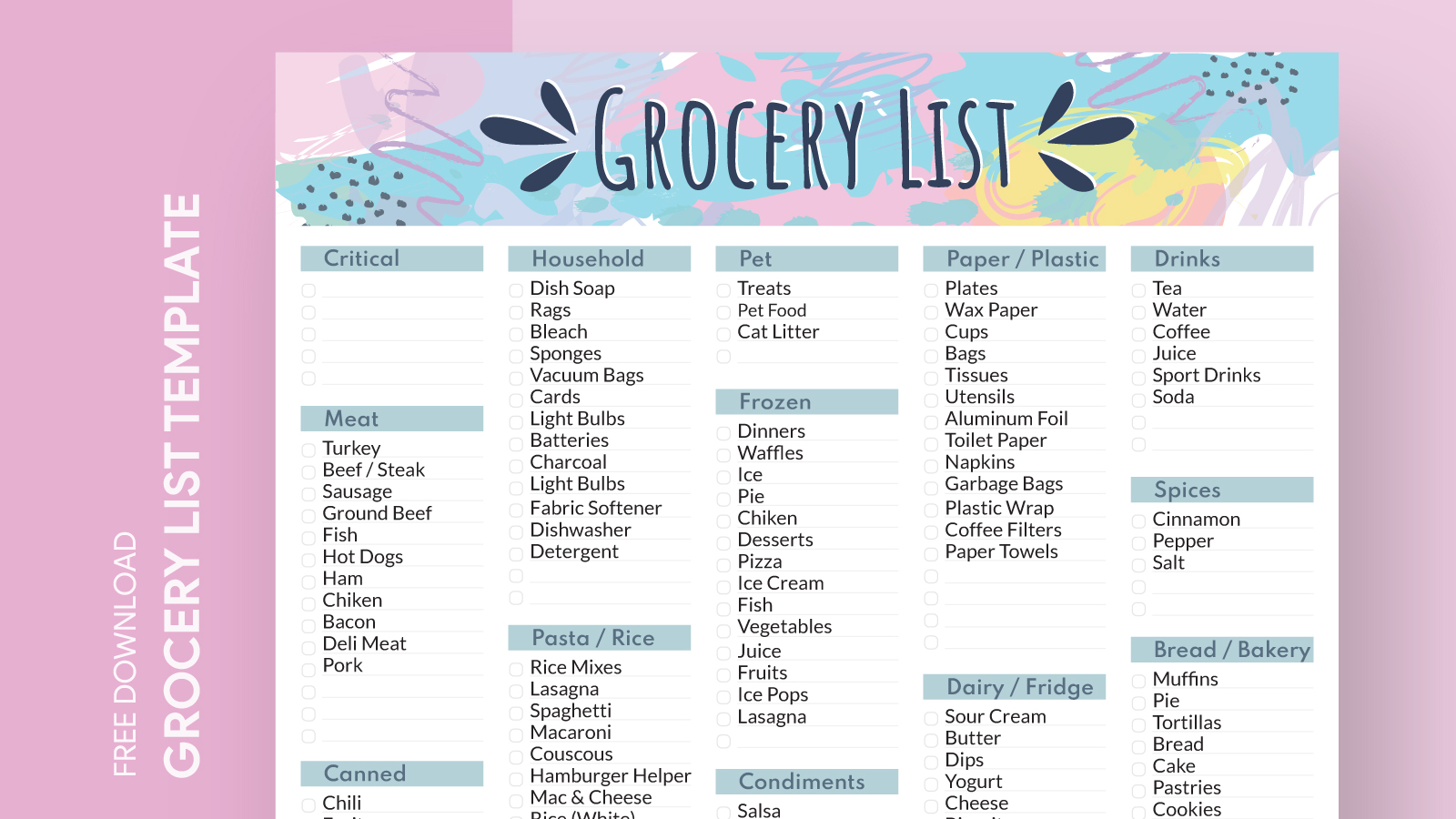 Organized Grocery List Free Google Docs Template - gdoc.io