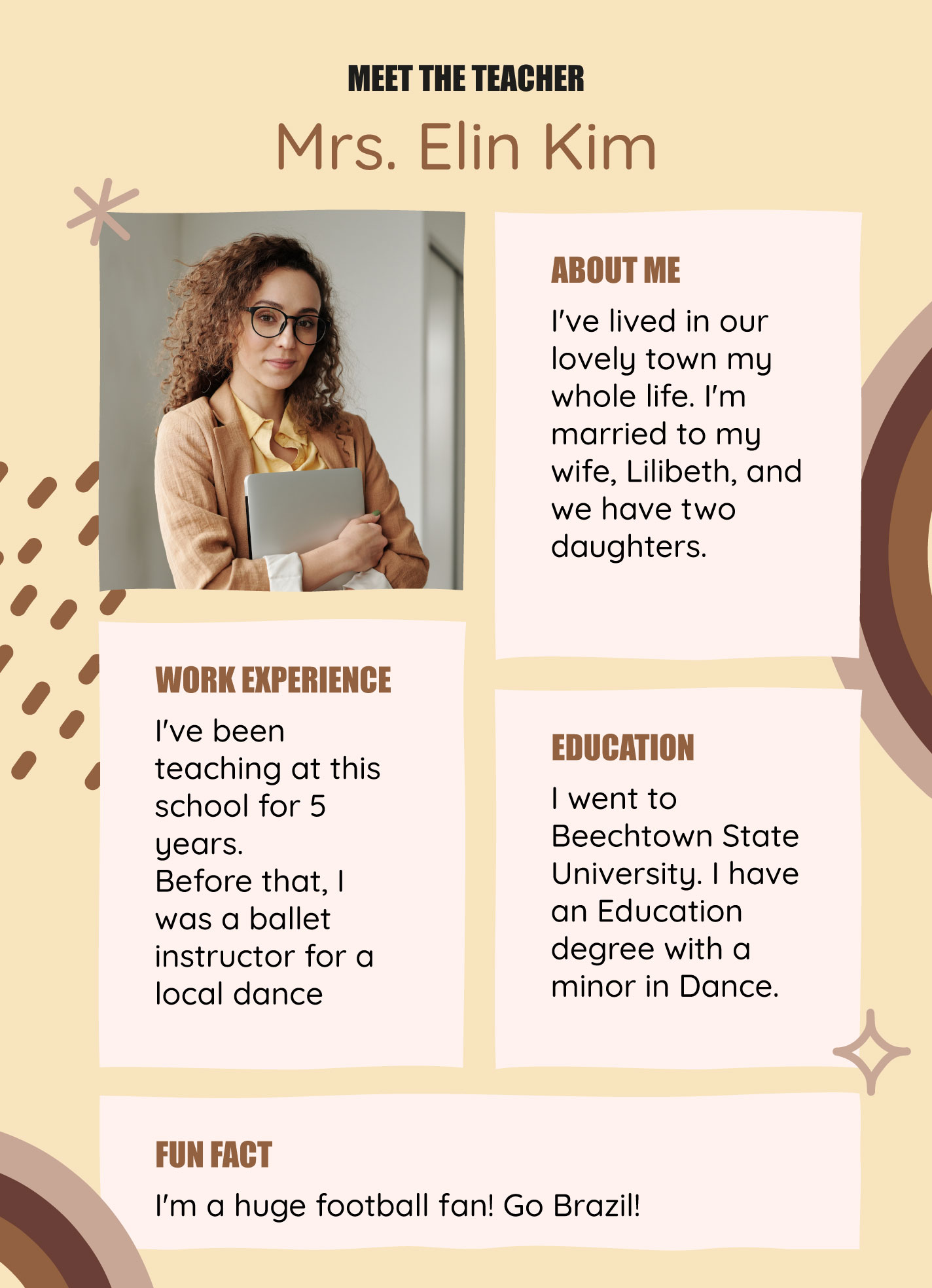 All About Me Template Teacher All About Me Template Teacher