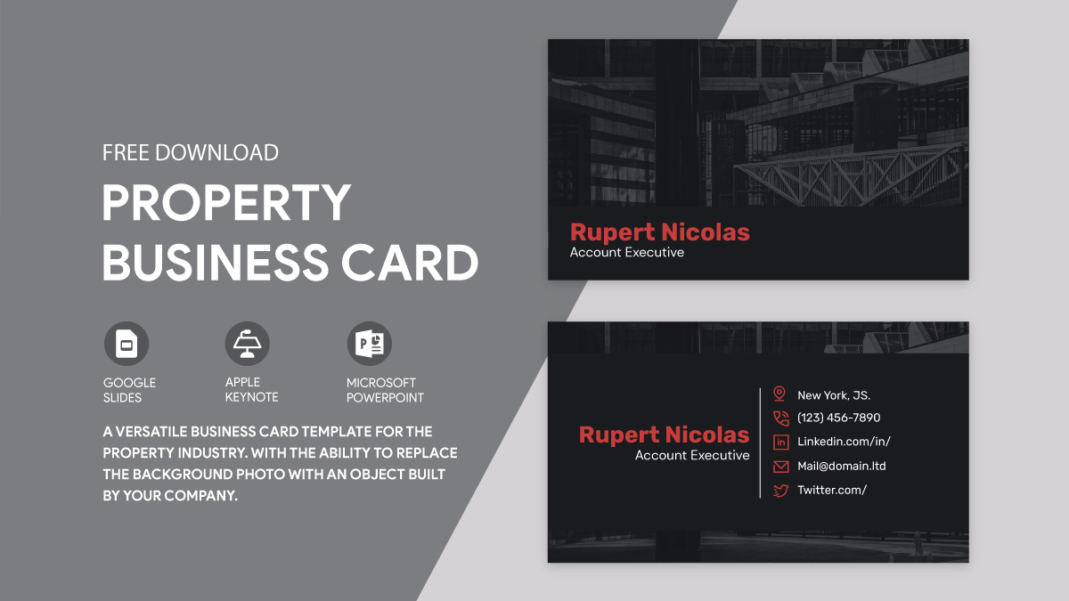 Property Business Card Free Google Docs Template - gdoc.io