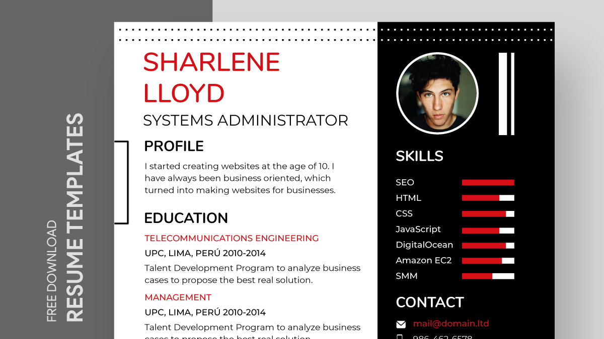 Red Resume Free Google Docs Template - gdoc.io