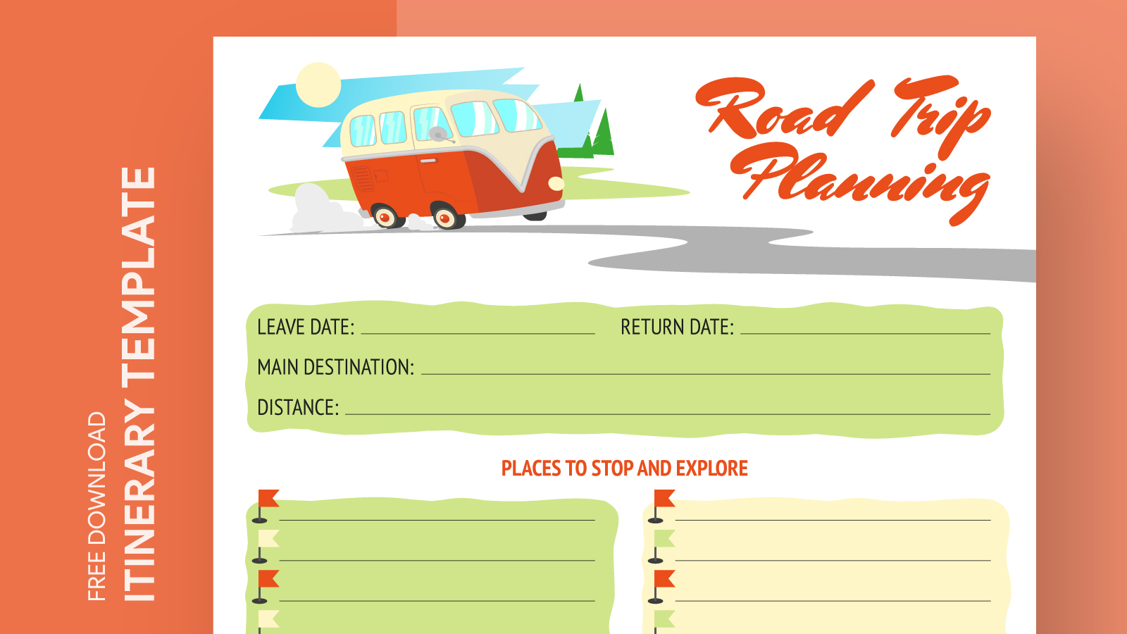 Road Trip Itinerary Free Google Docs Template - gdoc.io