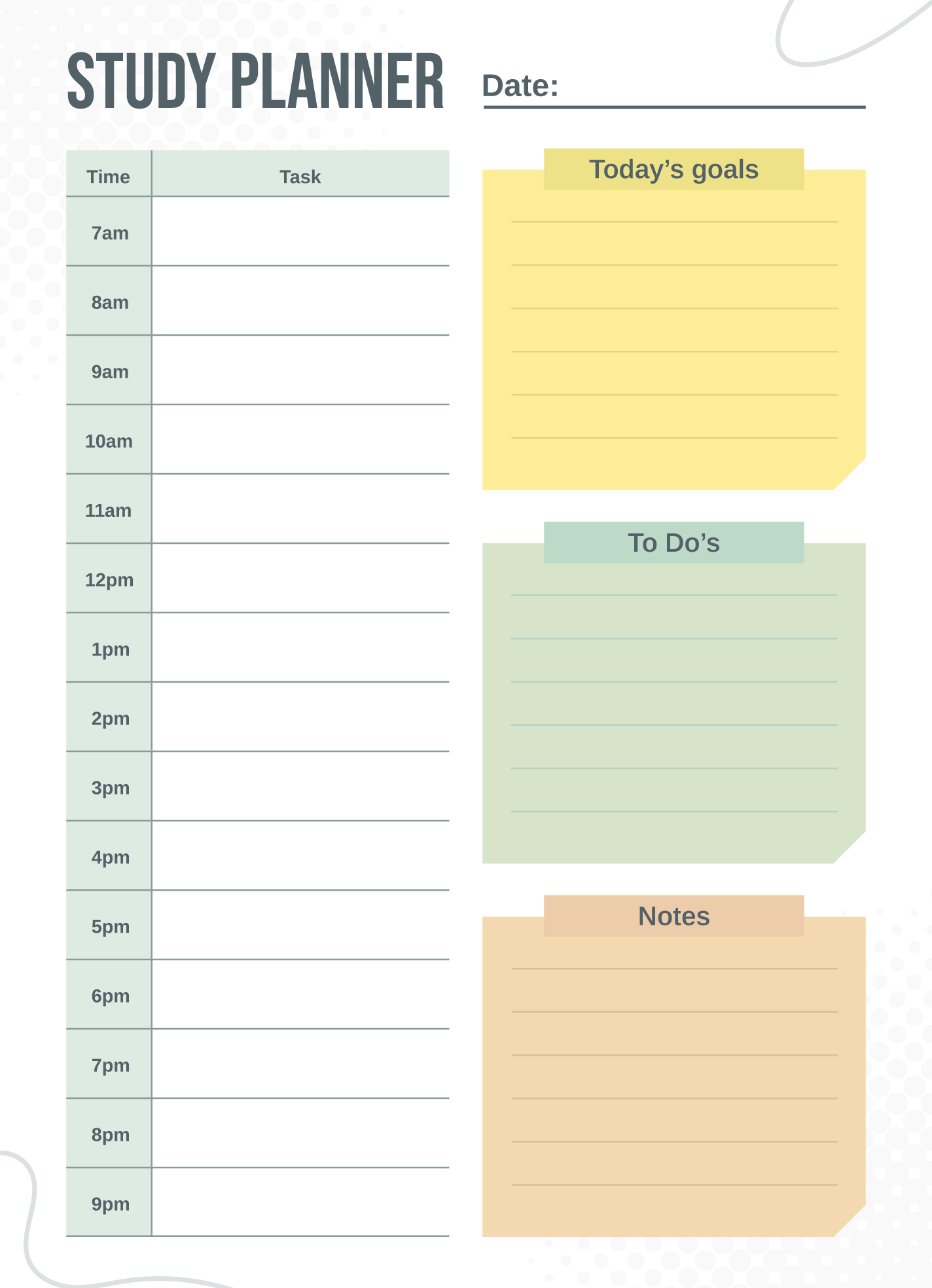 Weekly Study Planner Printable