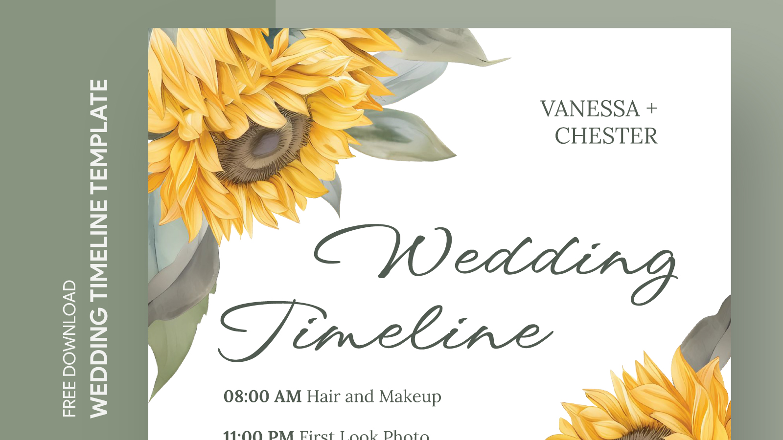 Sunflower Wedding Timeline Free Google Docs Template - gdoc.io