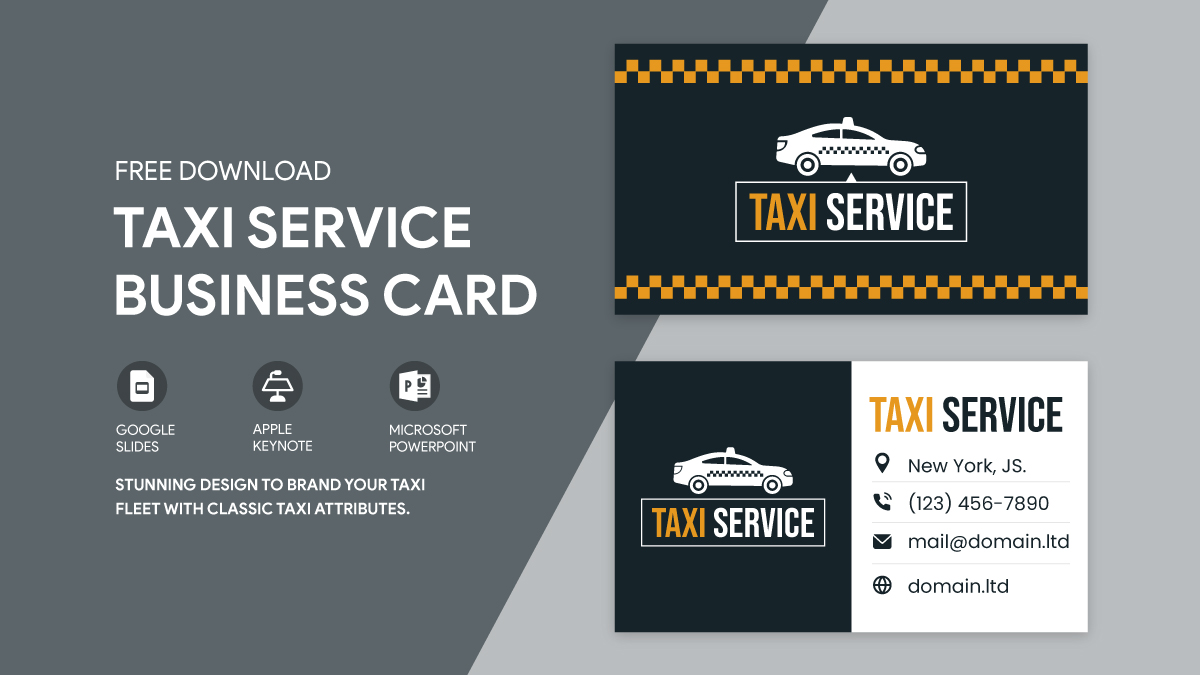 Taxi Service Business Card Free Google Docs Template - gdoc.io