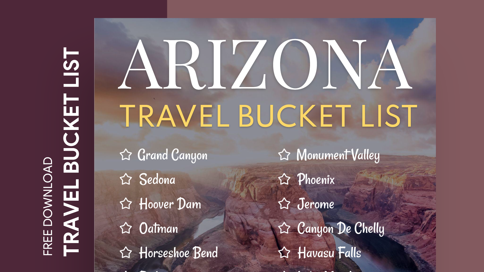 Arizona Travel Bucket List Free Google Docs Template - gdoc.io