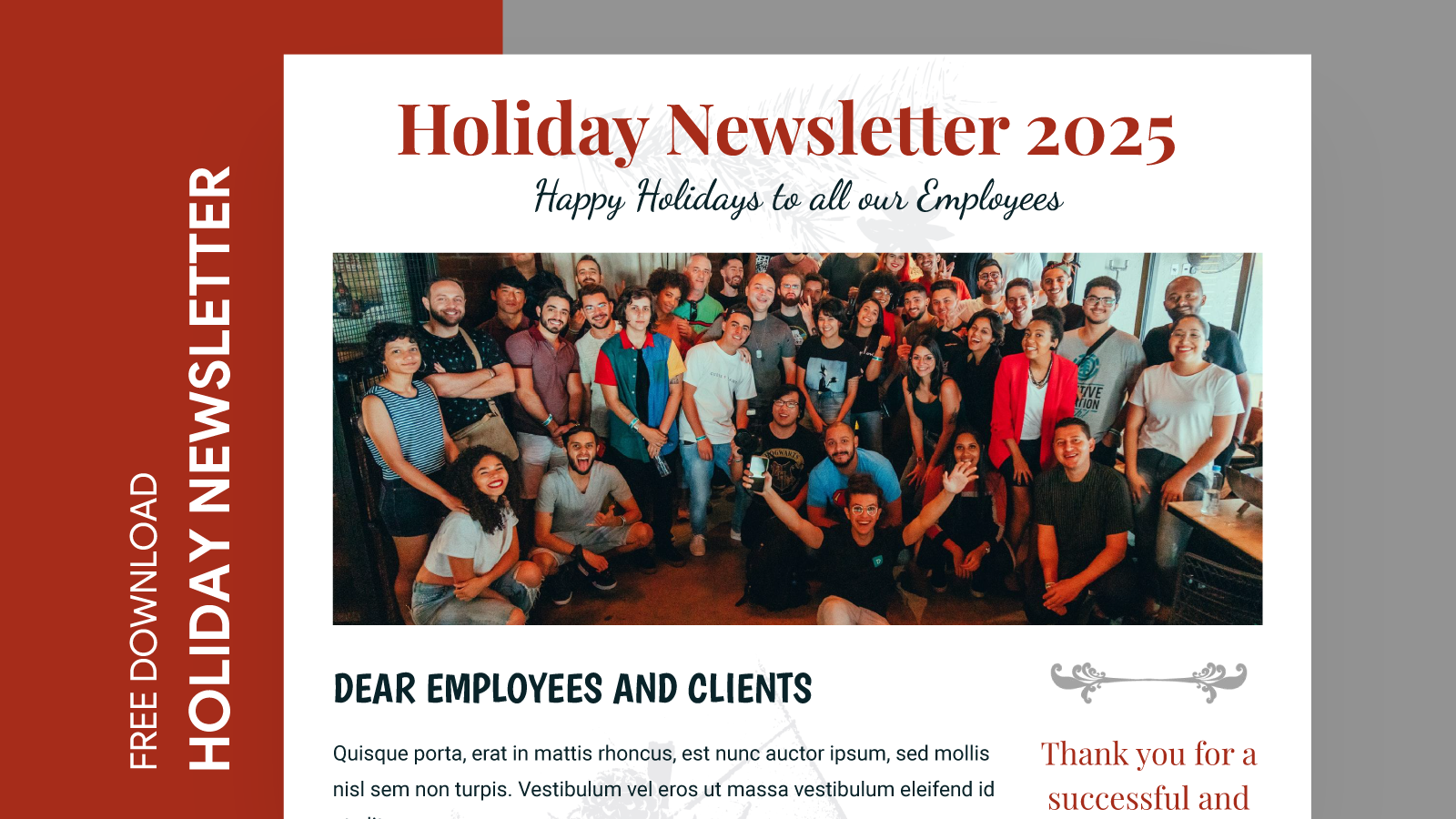 Holiday Newsletter Free Google Docs Template - gdoc.io