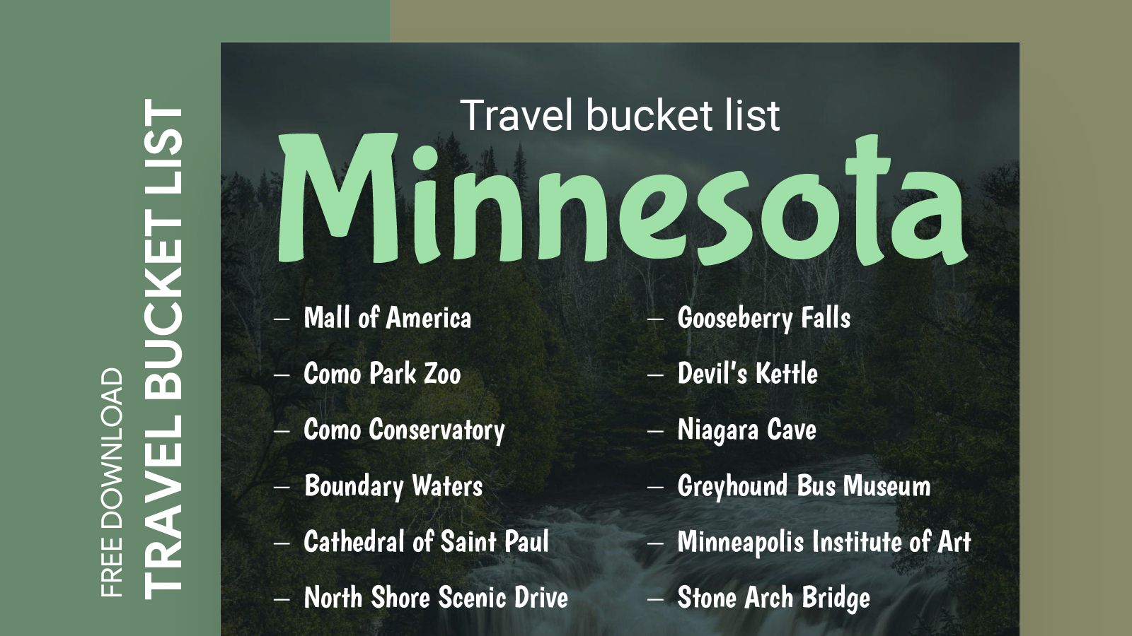 Minnesota Travel Bucket List Free Google Docs Template - gdoc.io
