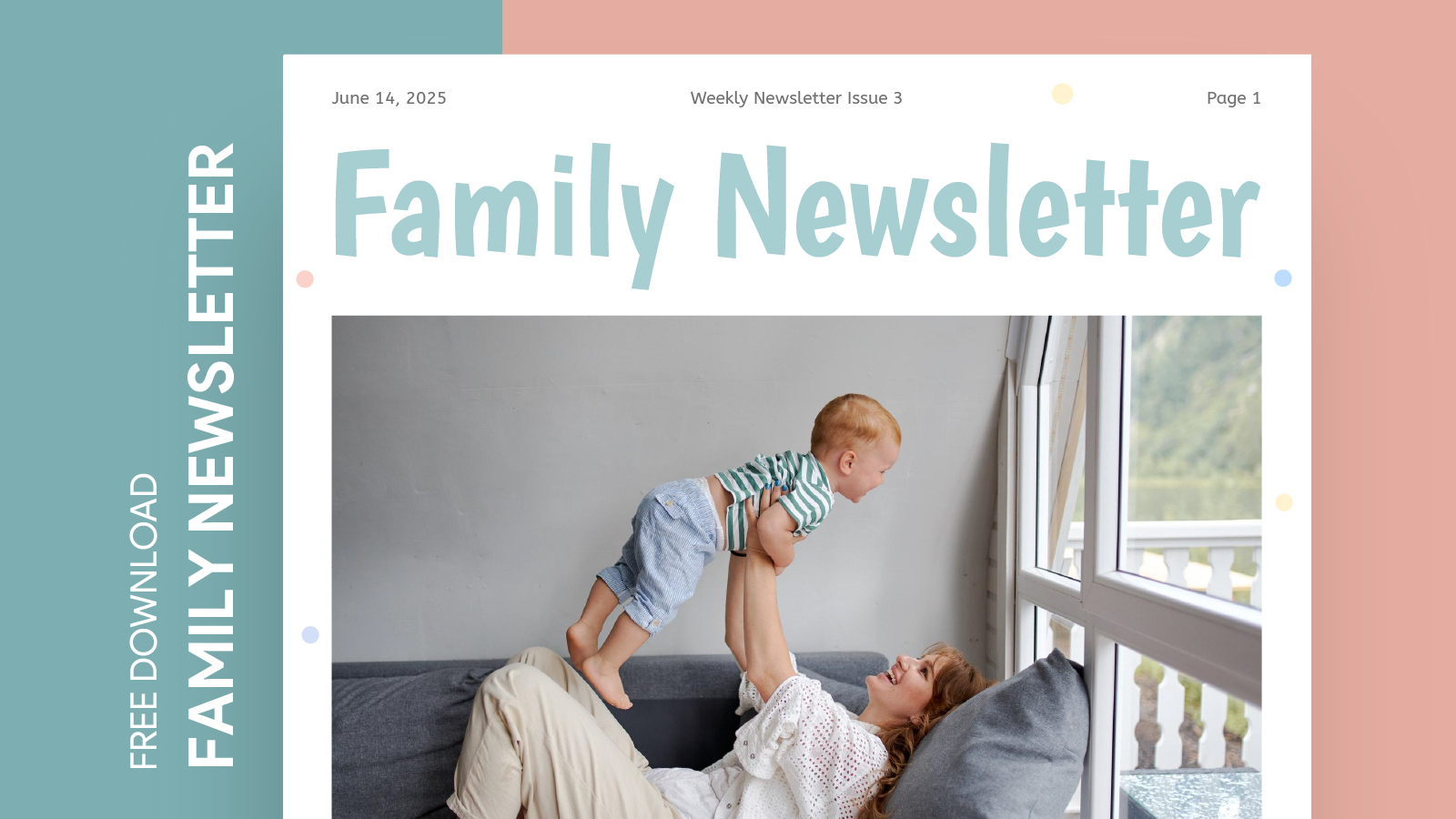 Modern Family Newsletter Free Google Docs Template - gdoc.io