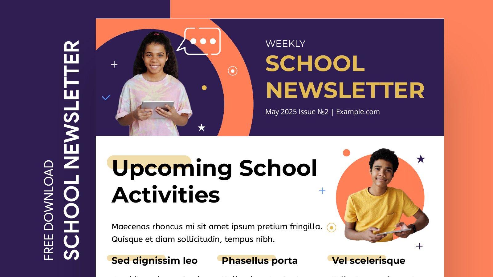 School Upcoming Events Newsletter Free Google Docs Template - gdoc.io