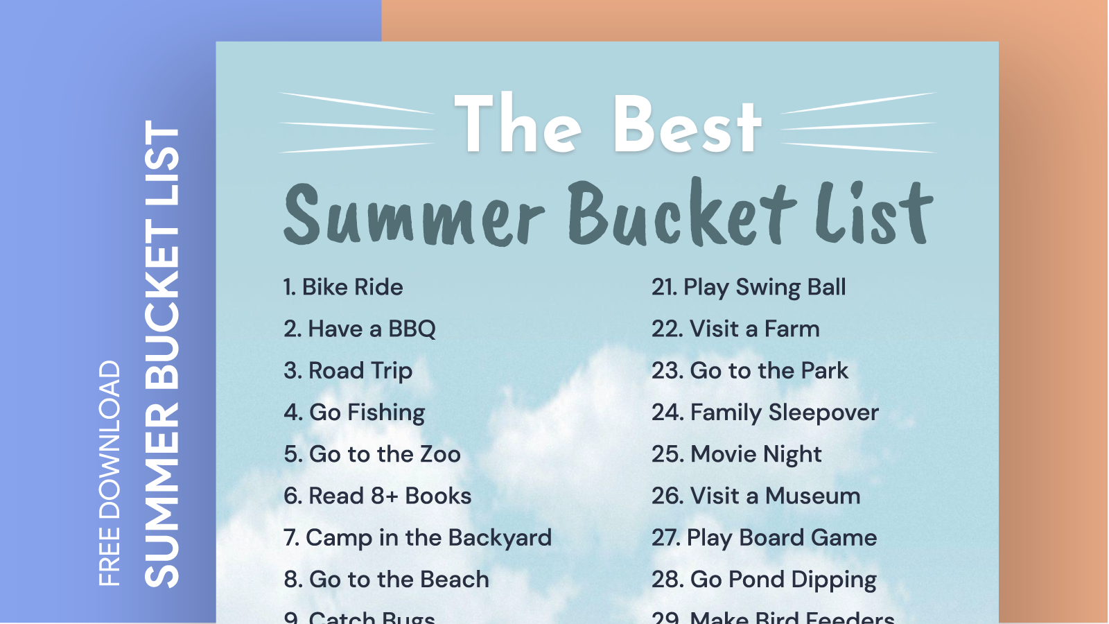 Best Summer Bucket List Free Google Docs Template - gdoc.io