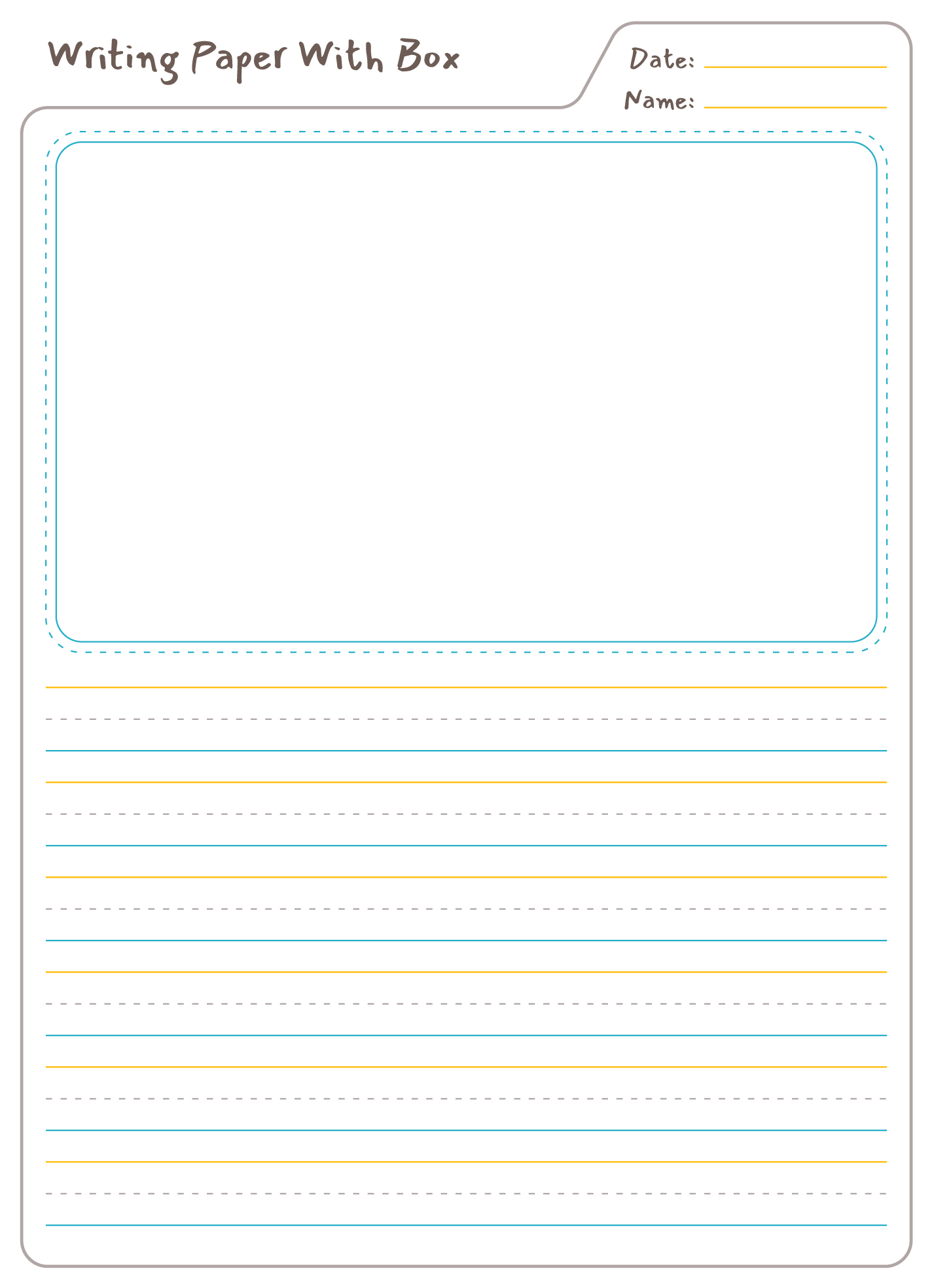 Writing Paper With Drawing Space