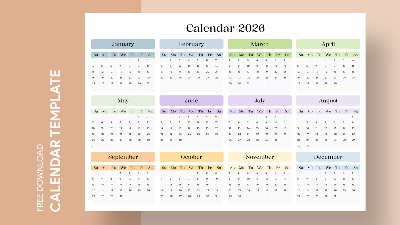 Annual Calendar Free Google Docs Template - gdoc.io
