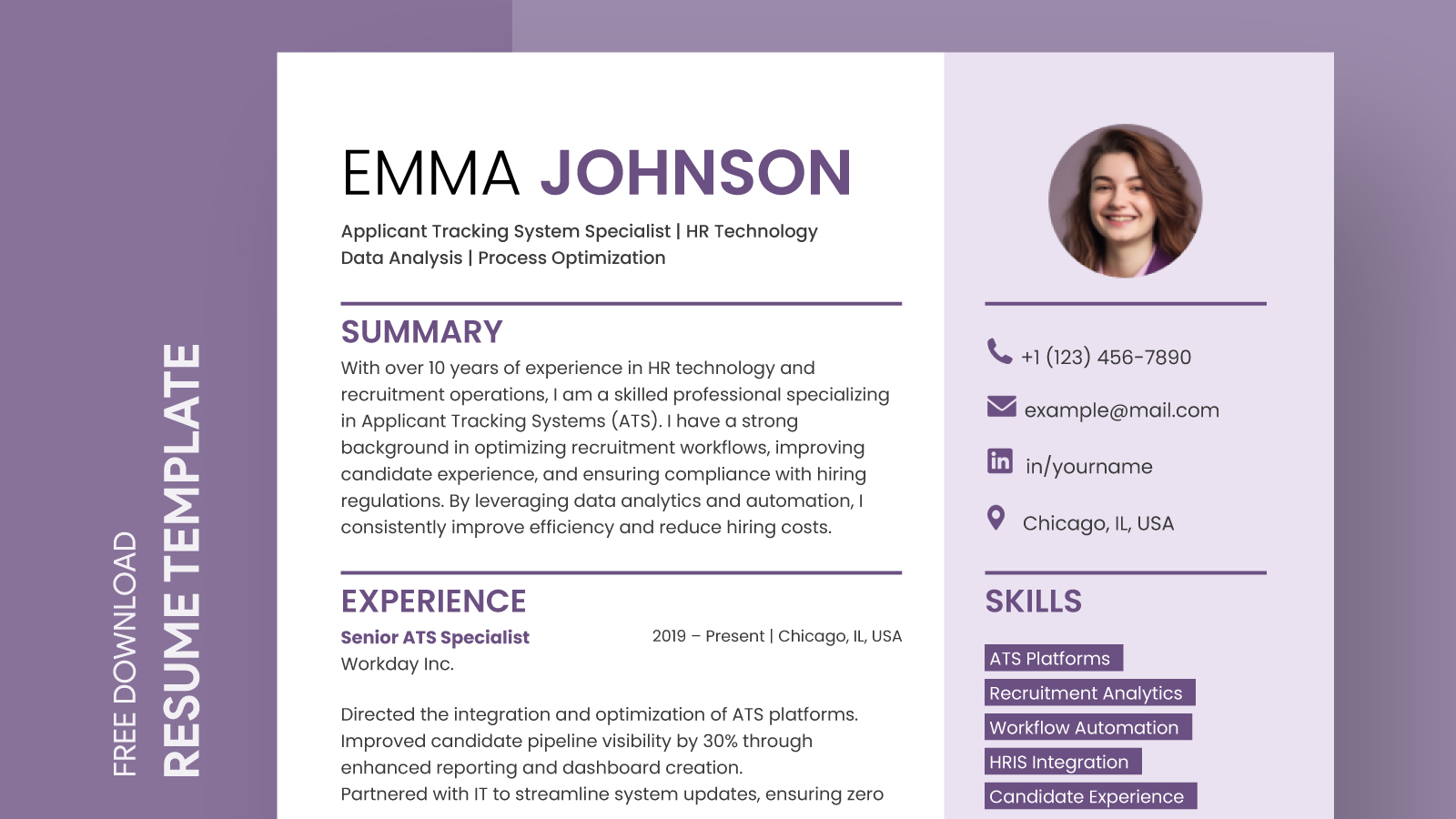 Applicant Tracking System Resume Free Google Docs Template - gdoc.io