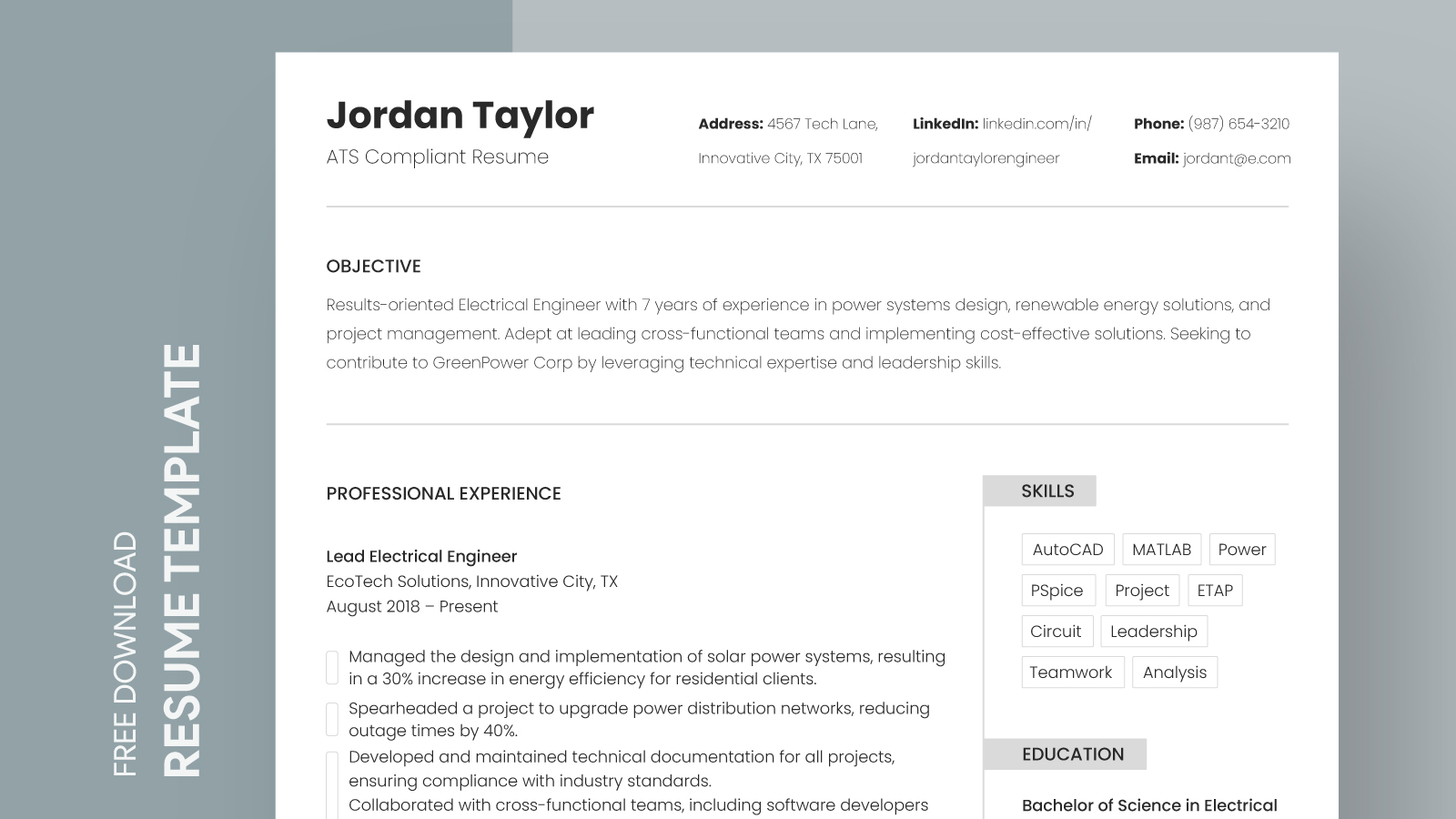 ATS Compliant Resume Free Google Docs Template - gdoc.io