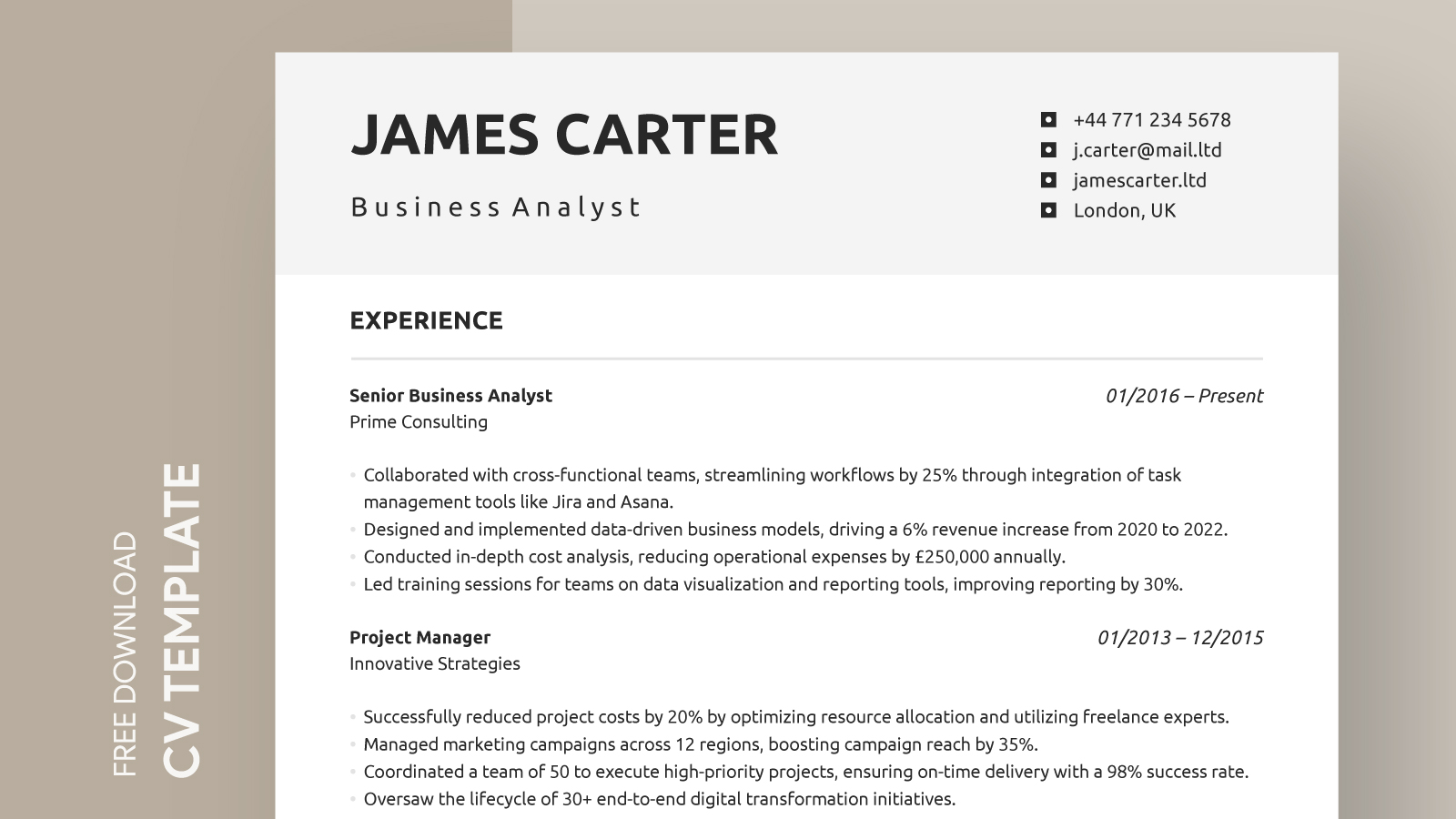 ATS Friendly CV Free Google Docs Template - gdoc.io