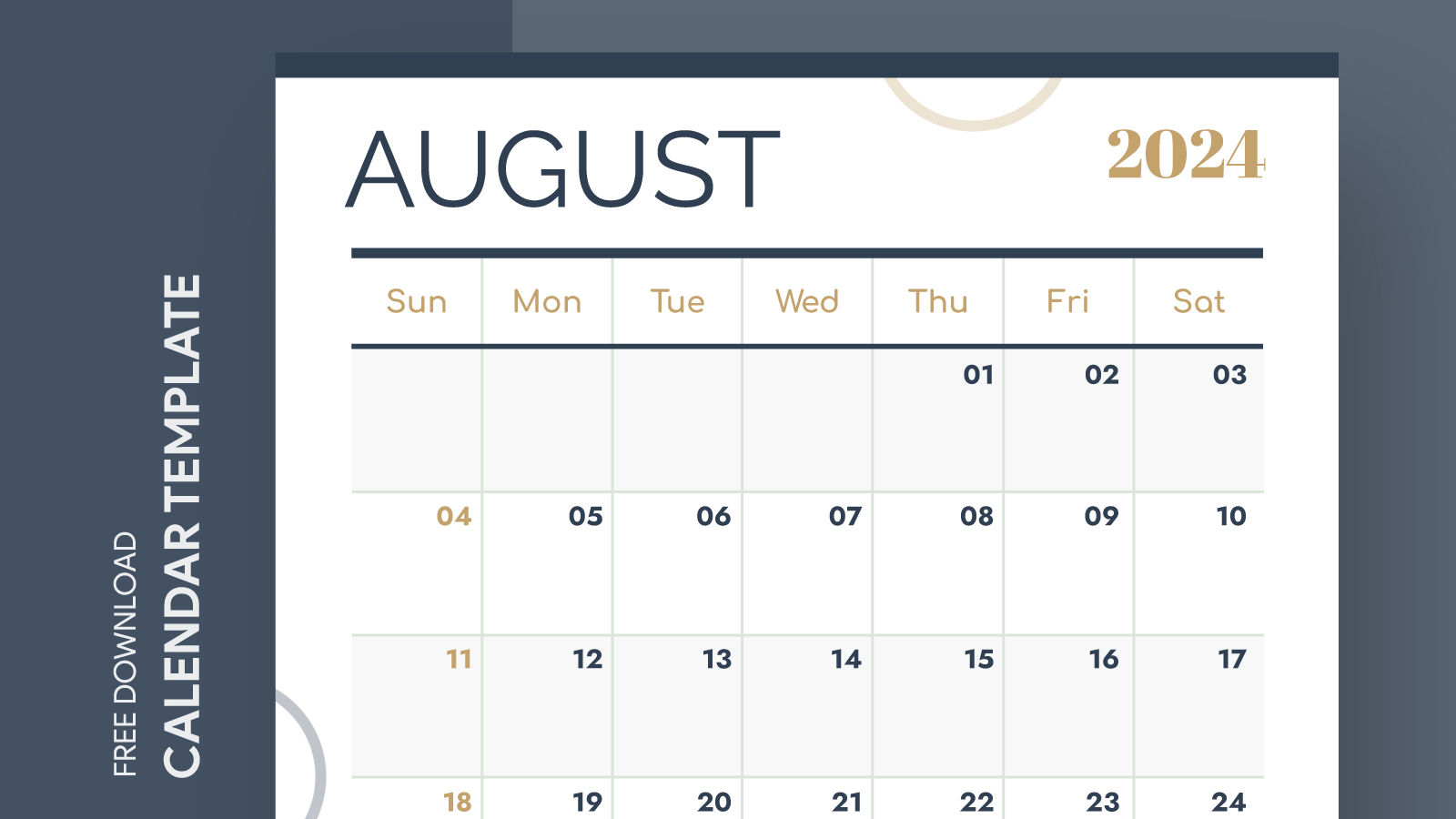 August 2026 Calendar Free Google Docs Template - gdoc.io
