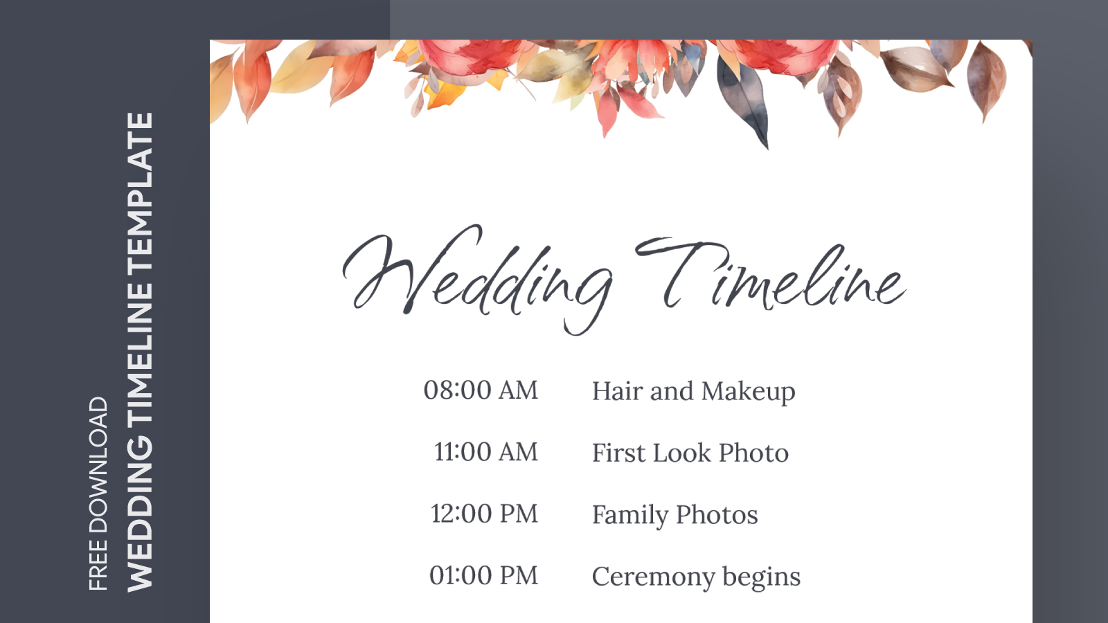 Autumn Wedding Timeline Free Google Docs Template - gdoc.io