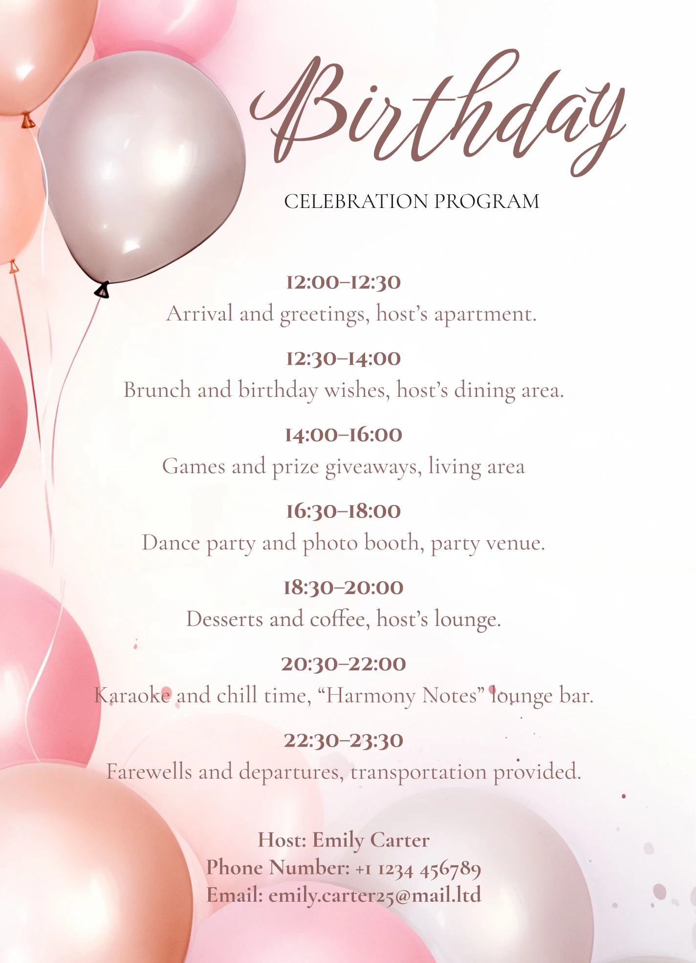 Birthday Dinner Program Template Hq Template Documents