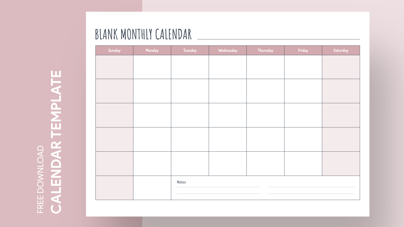 Blank Monthly Calendar Free Google Docs Template - gdoc.io