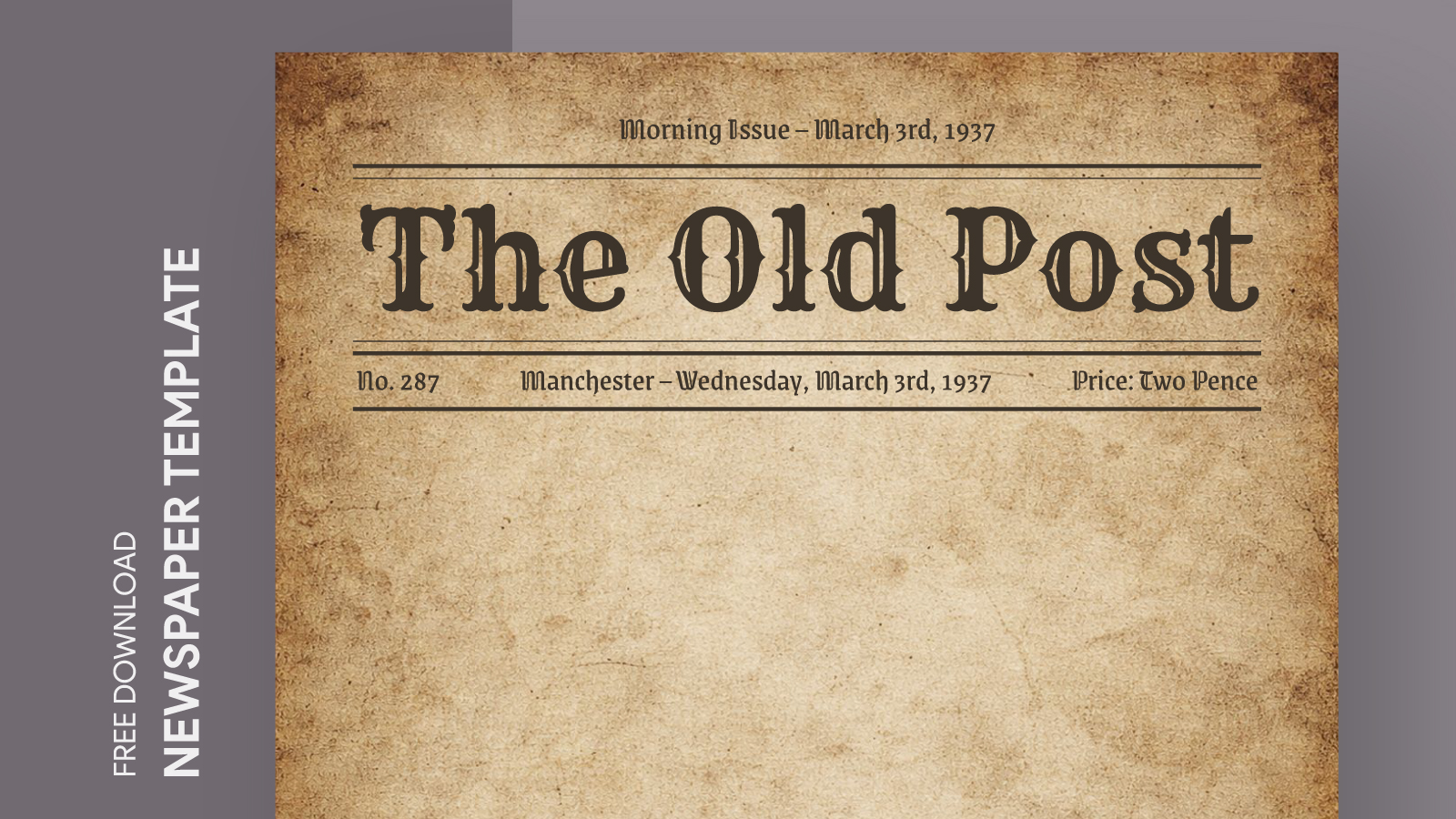 Blank Old Newspaper Free Google Docs Template - gdoc.io