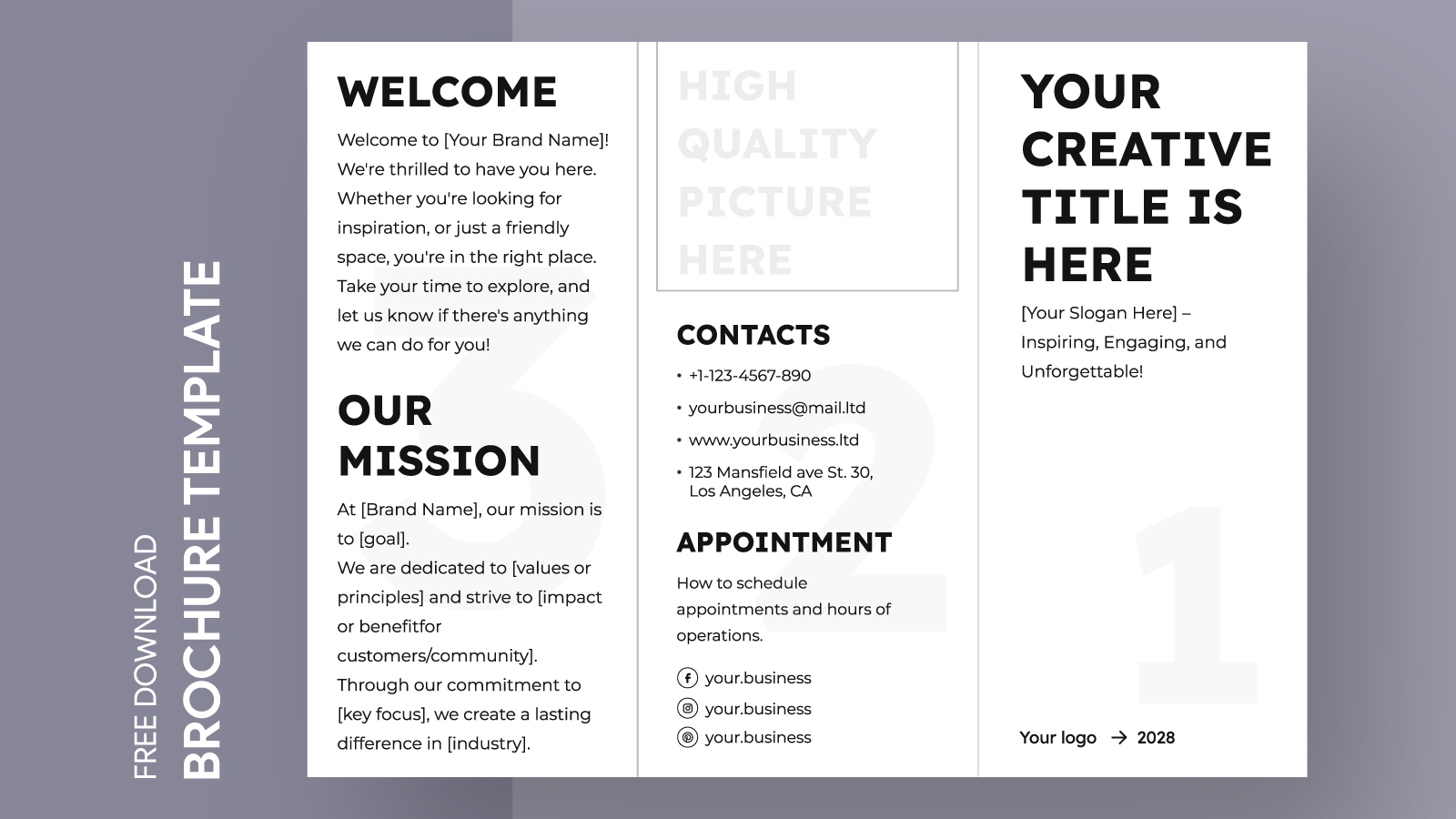 Blank Pamphlet Free Google Docs Template - gdoc.io