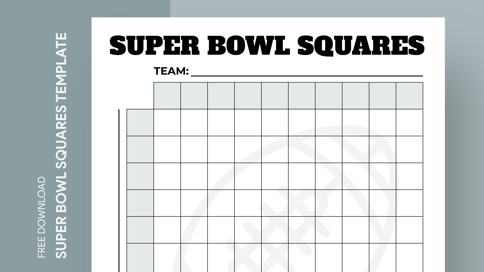 Blank Super Bowl Squares Free Google Docs Template - gdoc.io