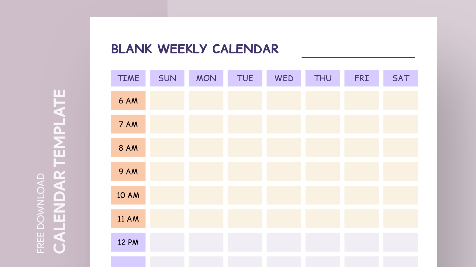 Blank Weekly Calendar Free Google Docs Template - gdoc.io
