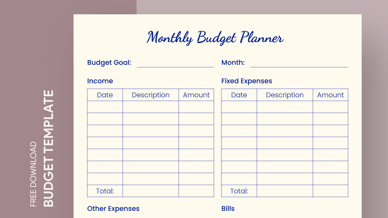 Budget Planner Free Google Docs Template - gdoc.io
