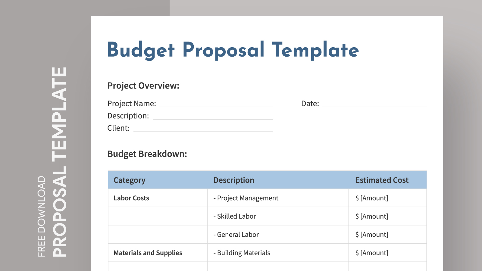Budget Proposal Free Google Docs Template Gdoc Io