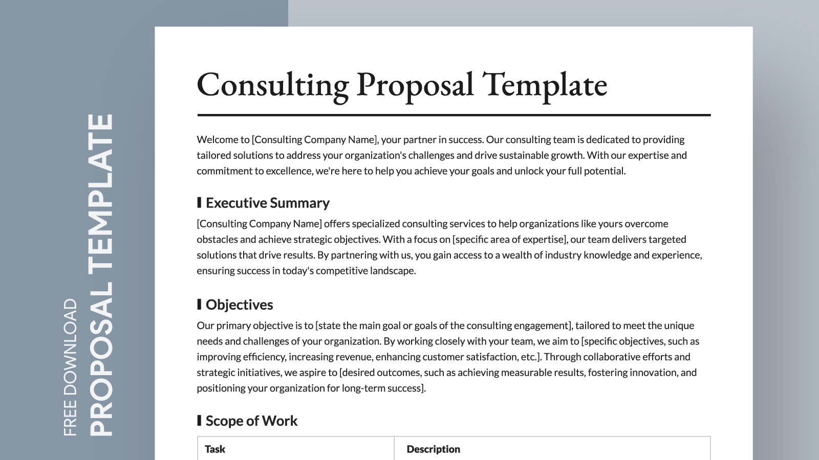 Consulting Proposal Template Free 20+ Consulting Proposal Templates
