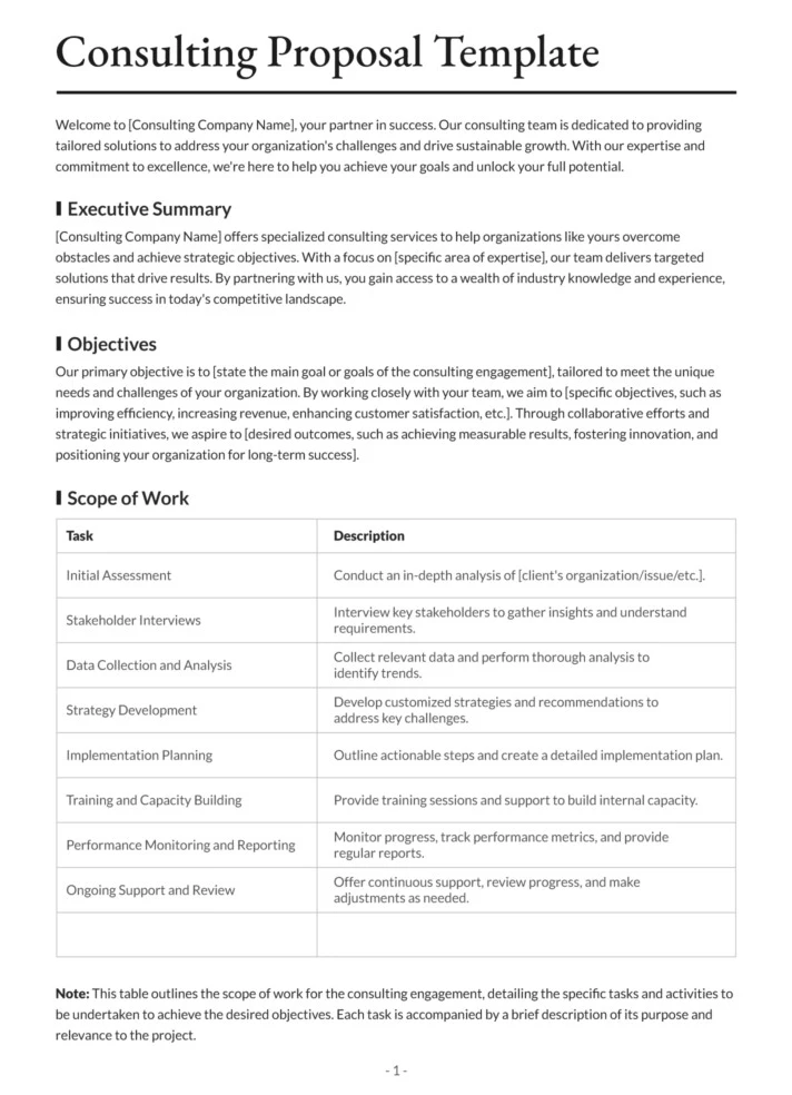 It Consulting Proposal Template