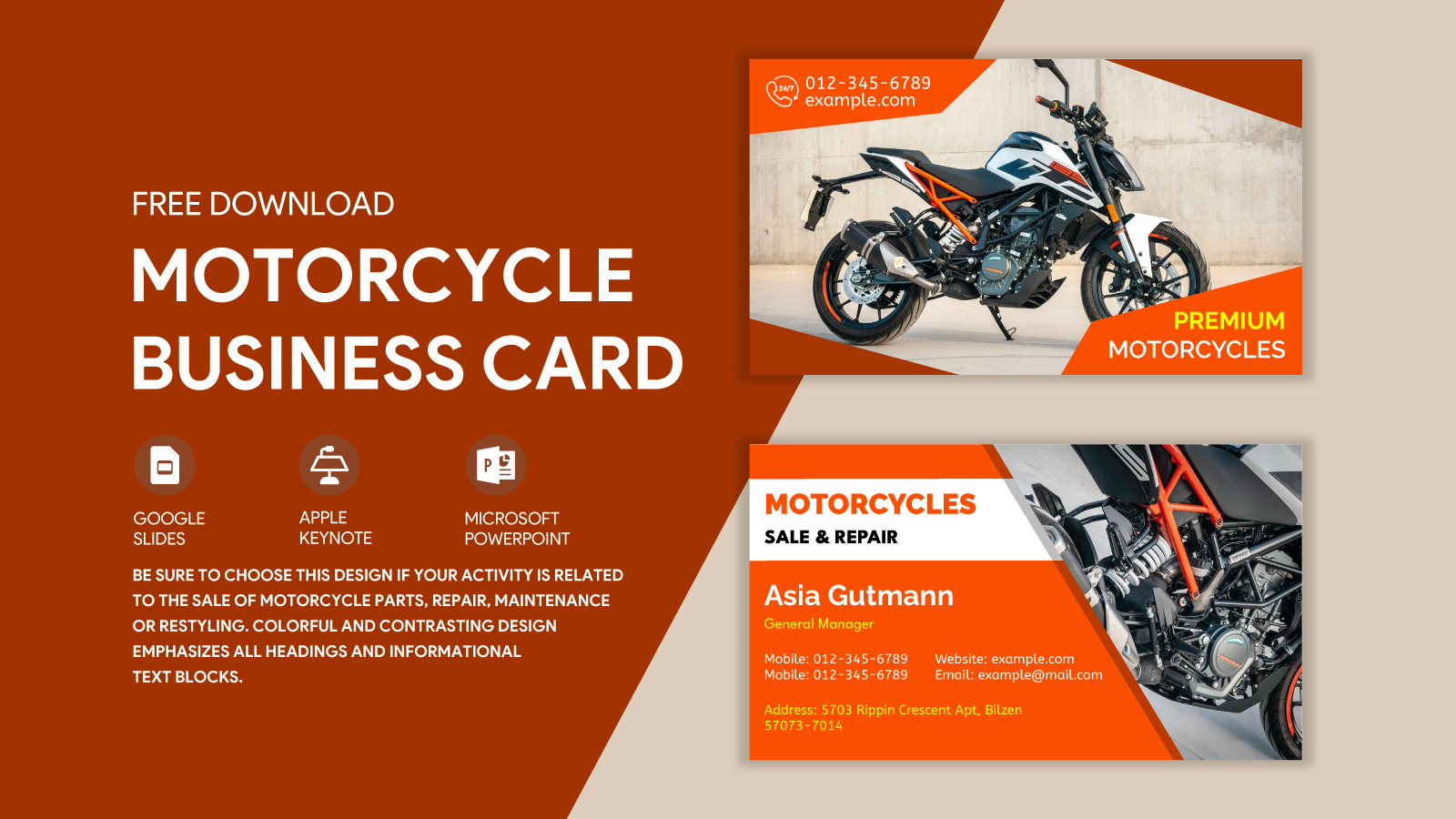 Motorcycle Business Card Free Google Docs Template Gdoc io