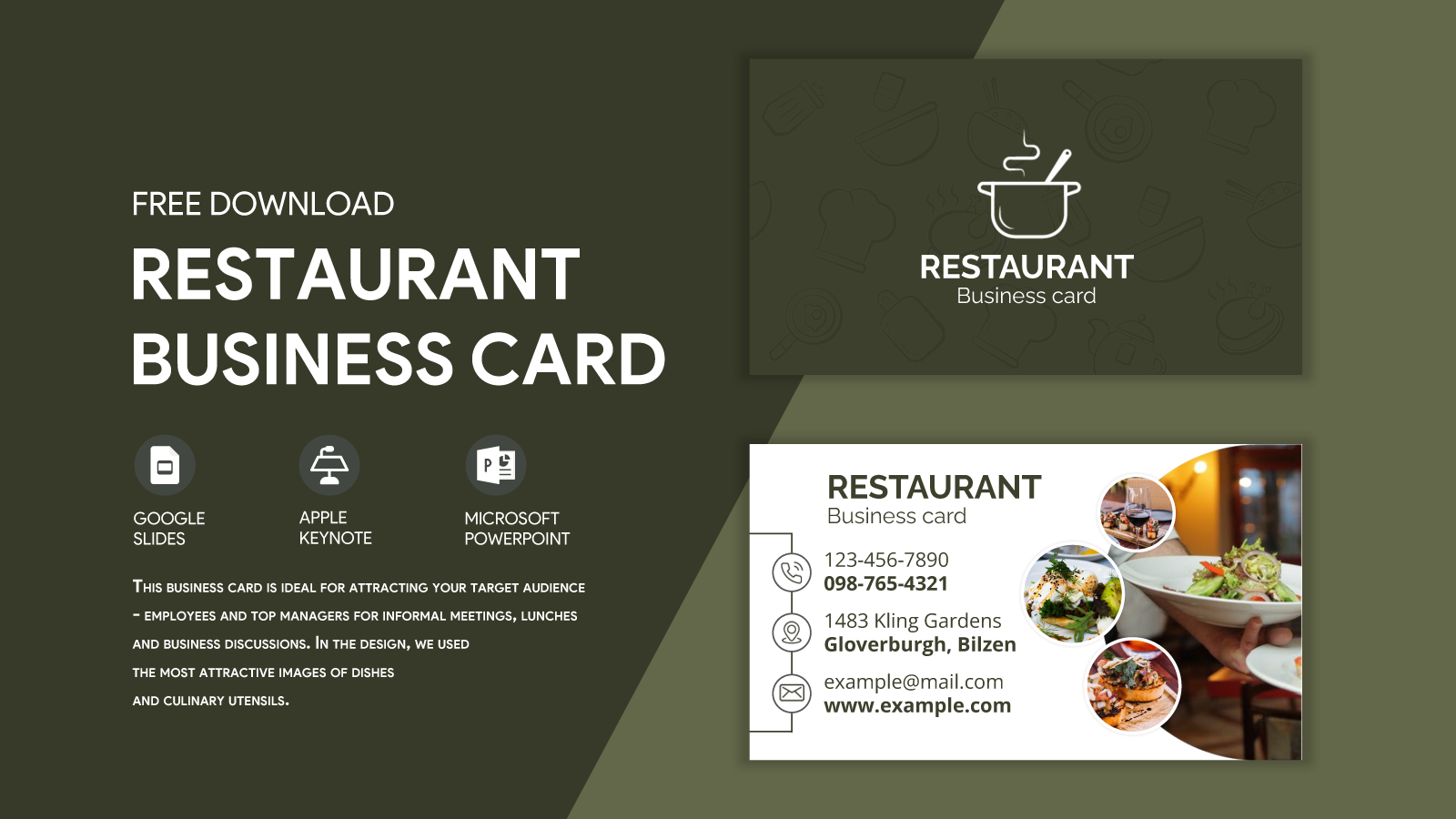 Diner Restaurant Business Card Free Google Docs Template - gdoc.io