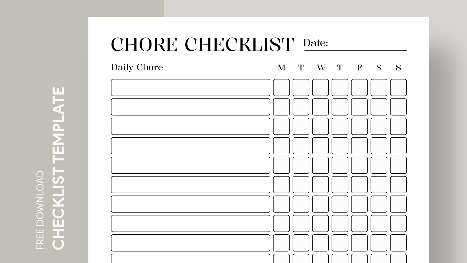Chore Checklist Free Google Docs Template - gdoc.io