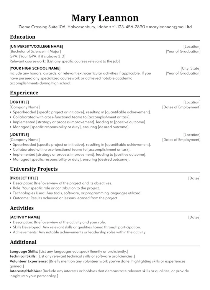 Classic Resume Format Job Winning CV Templates 2025 (Free UK Format)