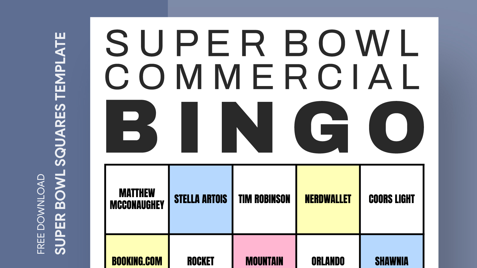 Commercial Bingo Free Google Docs Template - gdoc.io